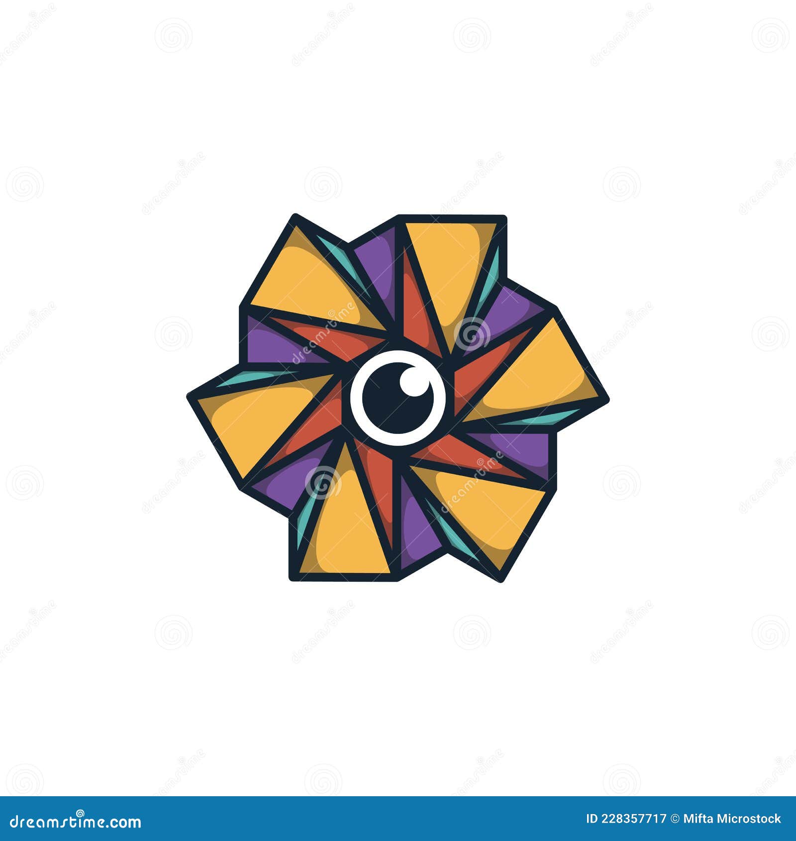 Combination of Triangle and Lens Logo Design Vector Stock Vector ...