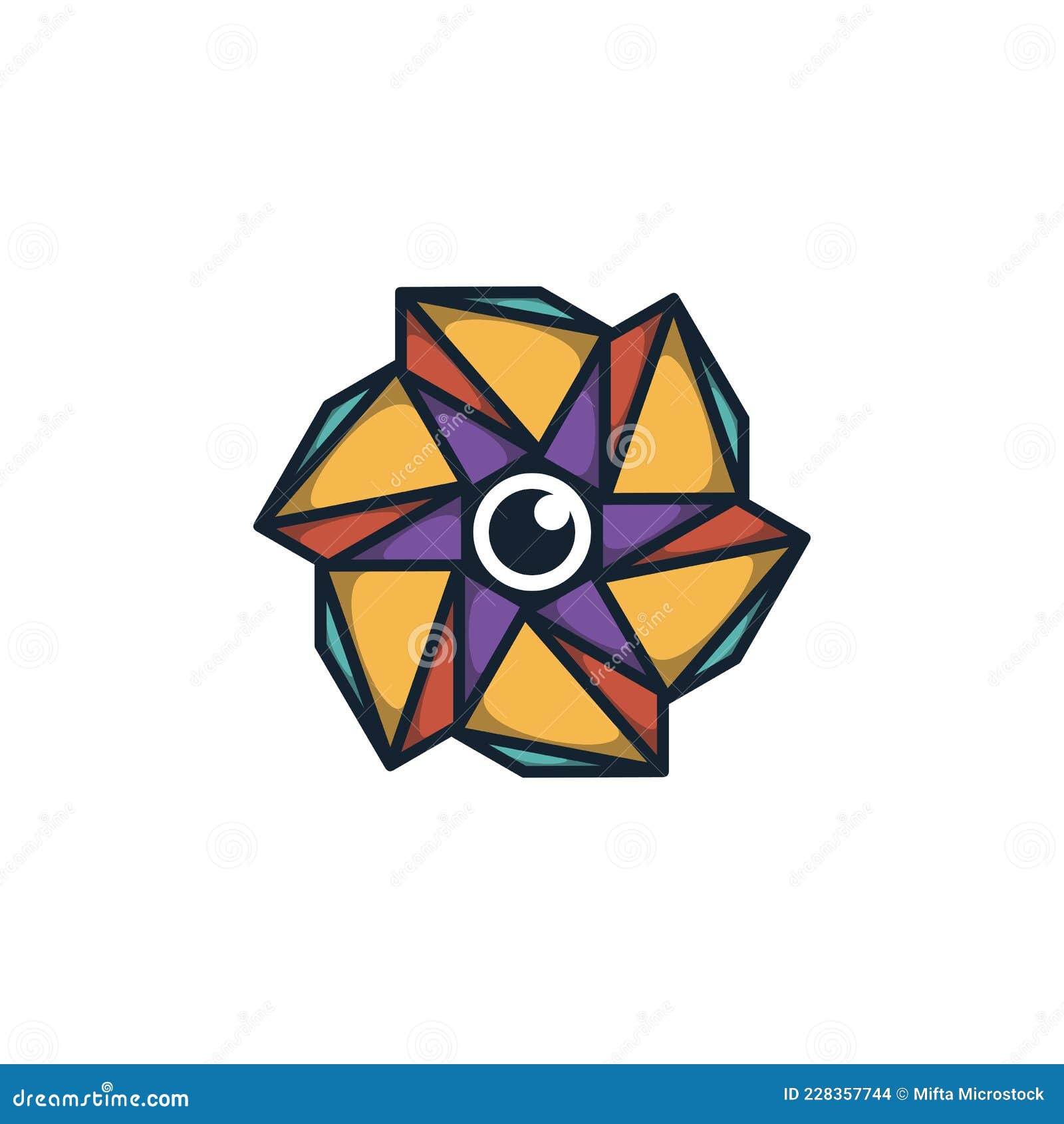 Combination of Triangle and Lens Logo Design Vector Stock Vector ...