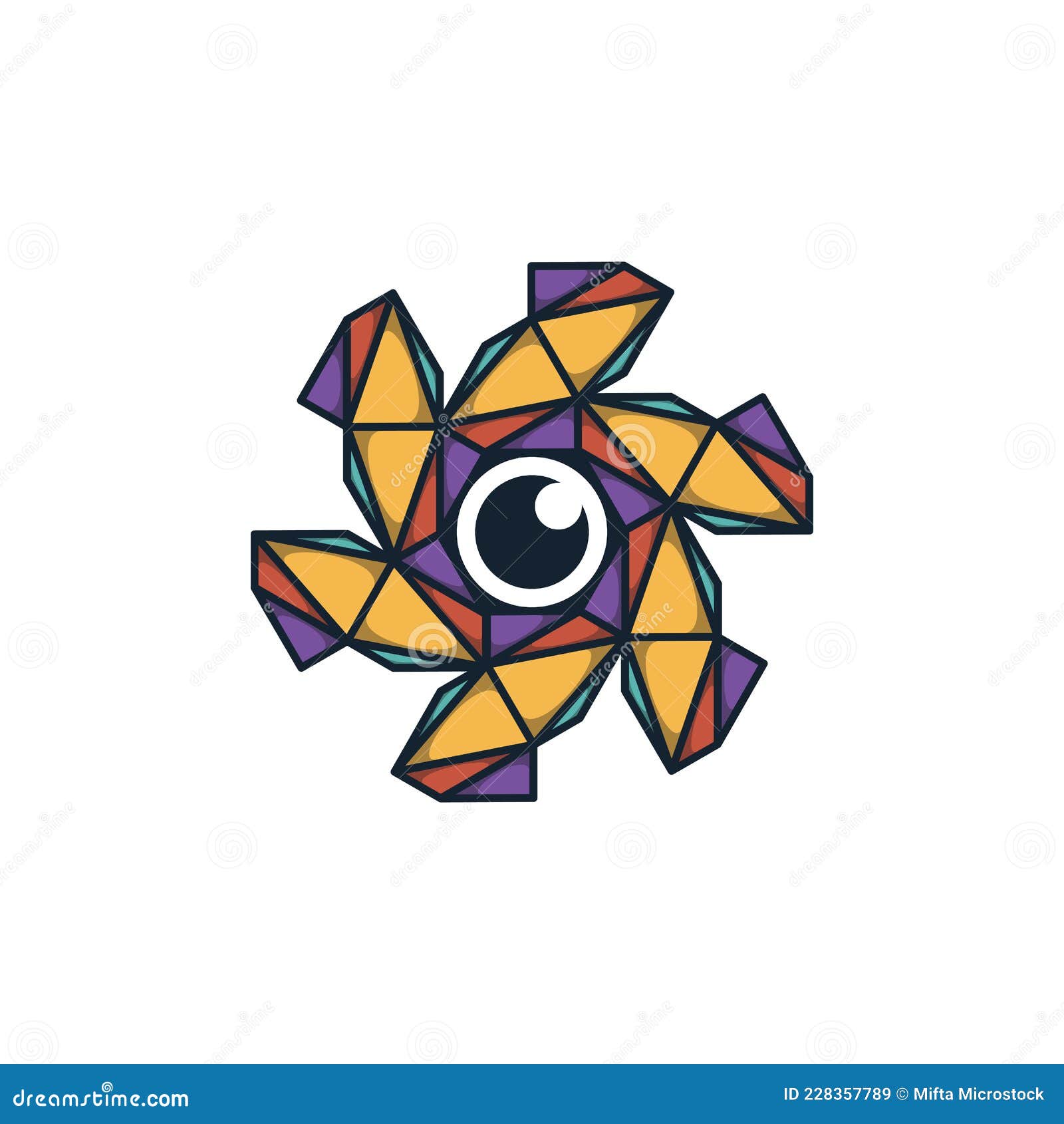 Combination of Triangle and Lens Logo Design Vector Stock Vector ...