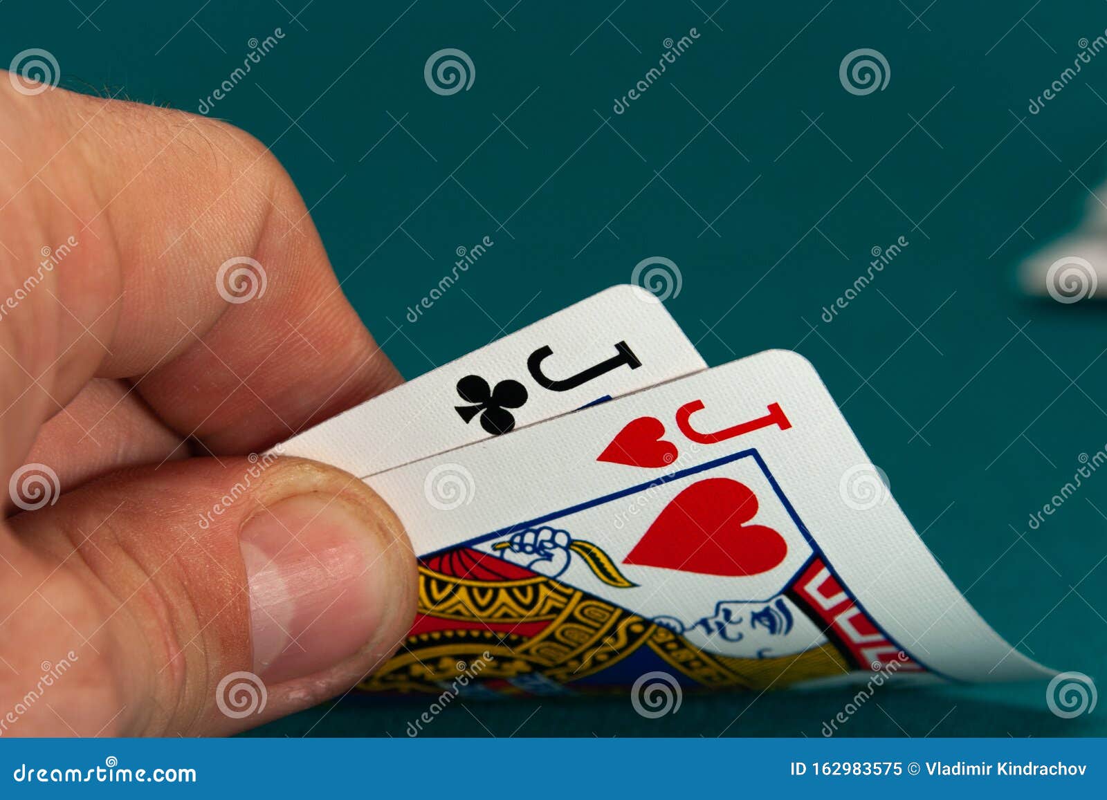 Combination of Two Different Play Cards in a Hand Stock Image - Image ...