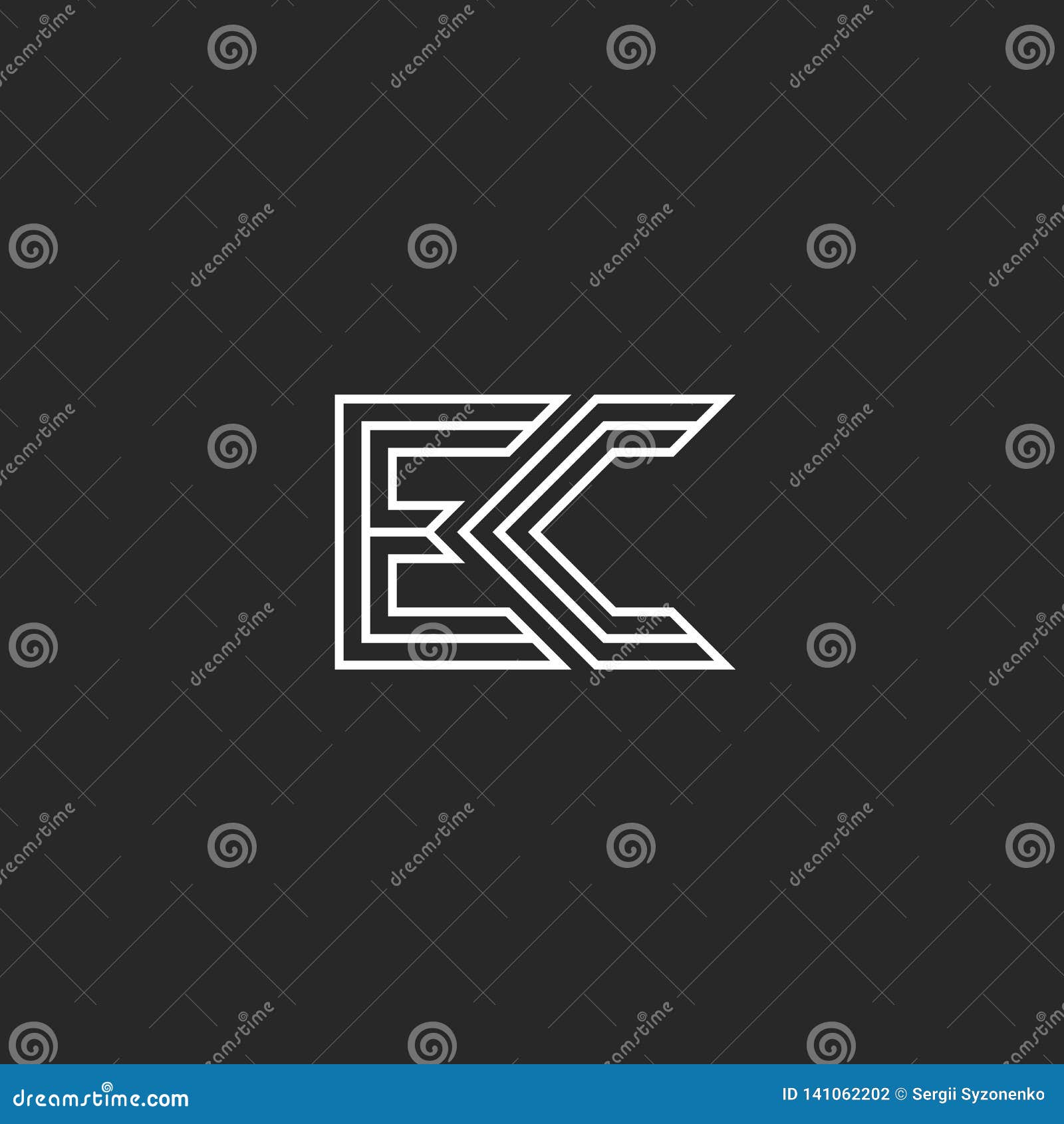 Combination Two Letters Logo E and C, Monogram Initials EC or CE Mark ...