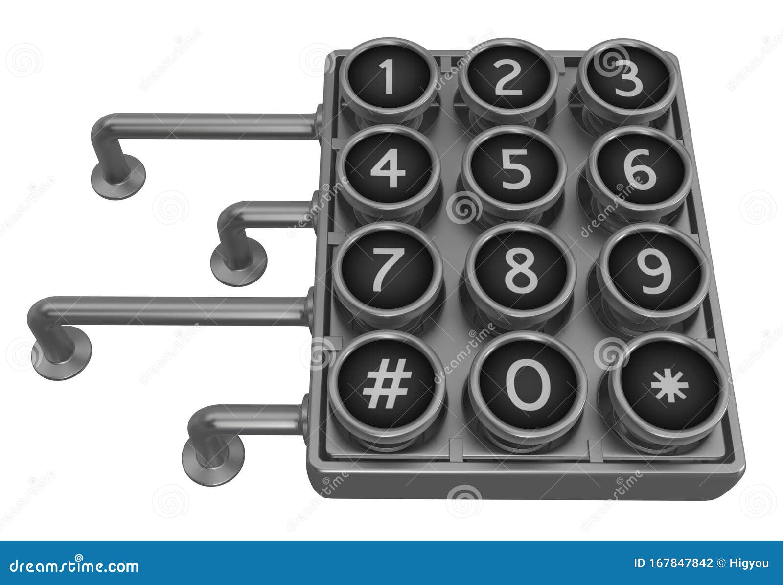 Combination Type Pad Metal, Side Attach Stock Illustration ...