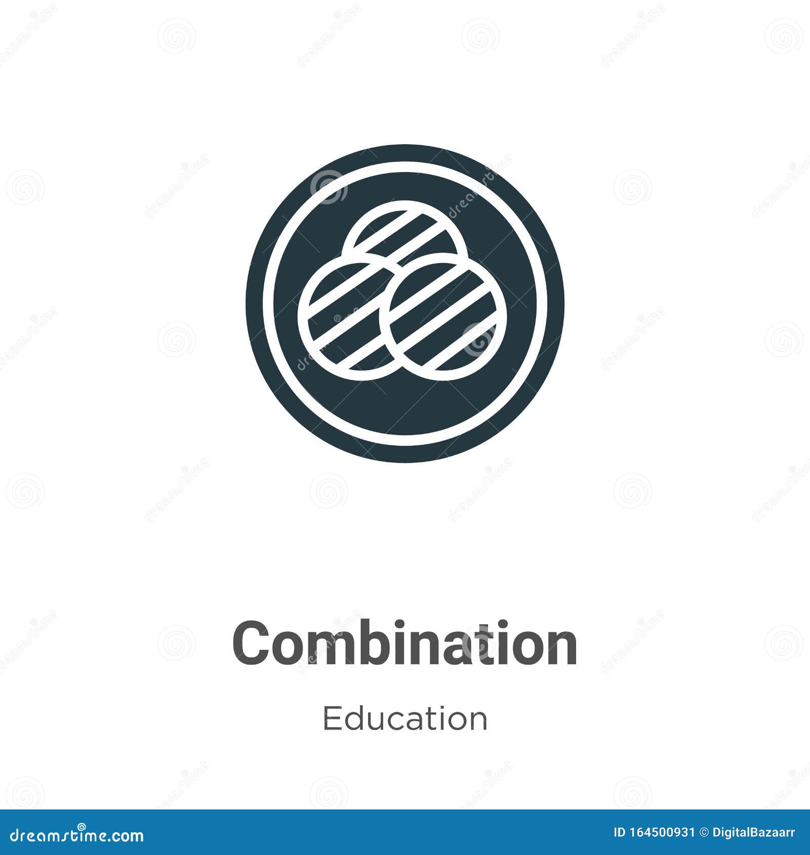 Combination Vector Icon on White Background. Flat Vector Combination ...