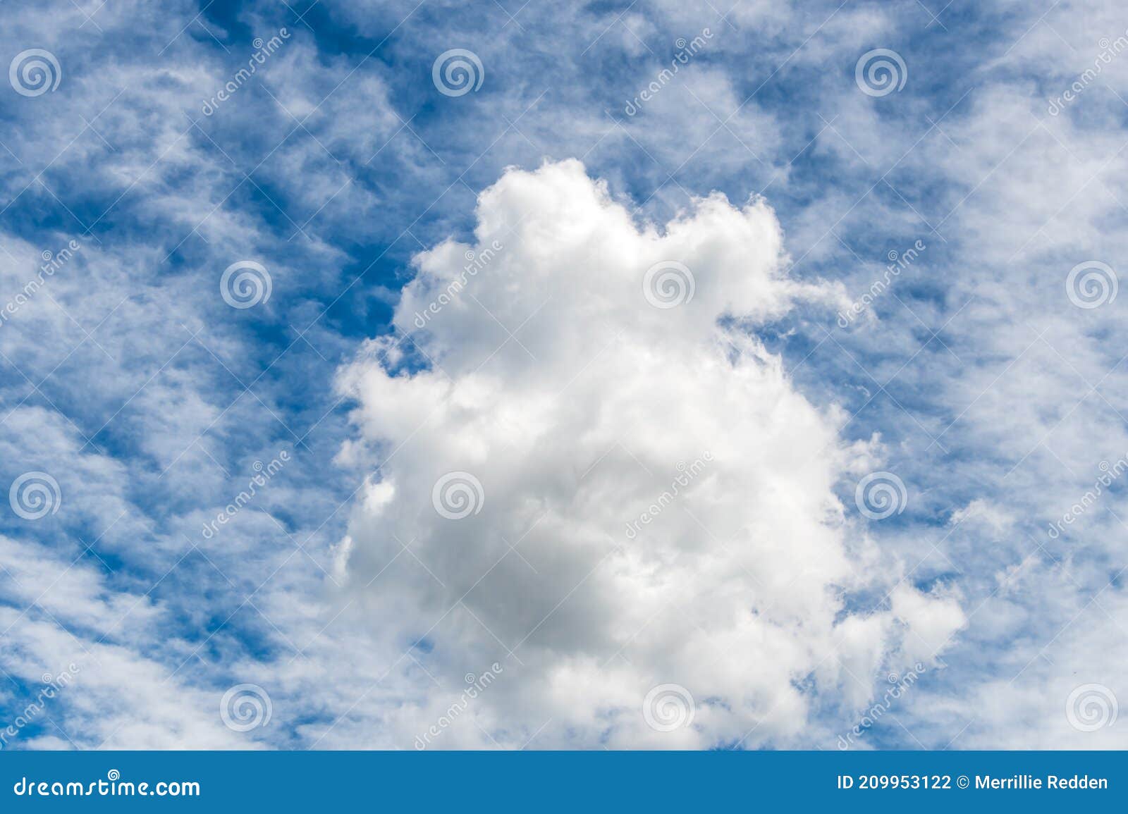 A Combination of White High and Medium Cloud in the Blue Sky Stock ...