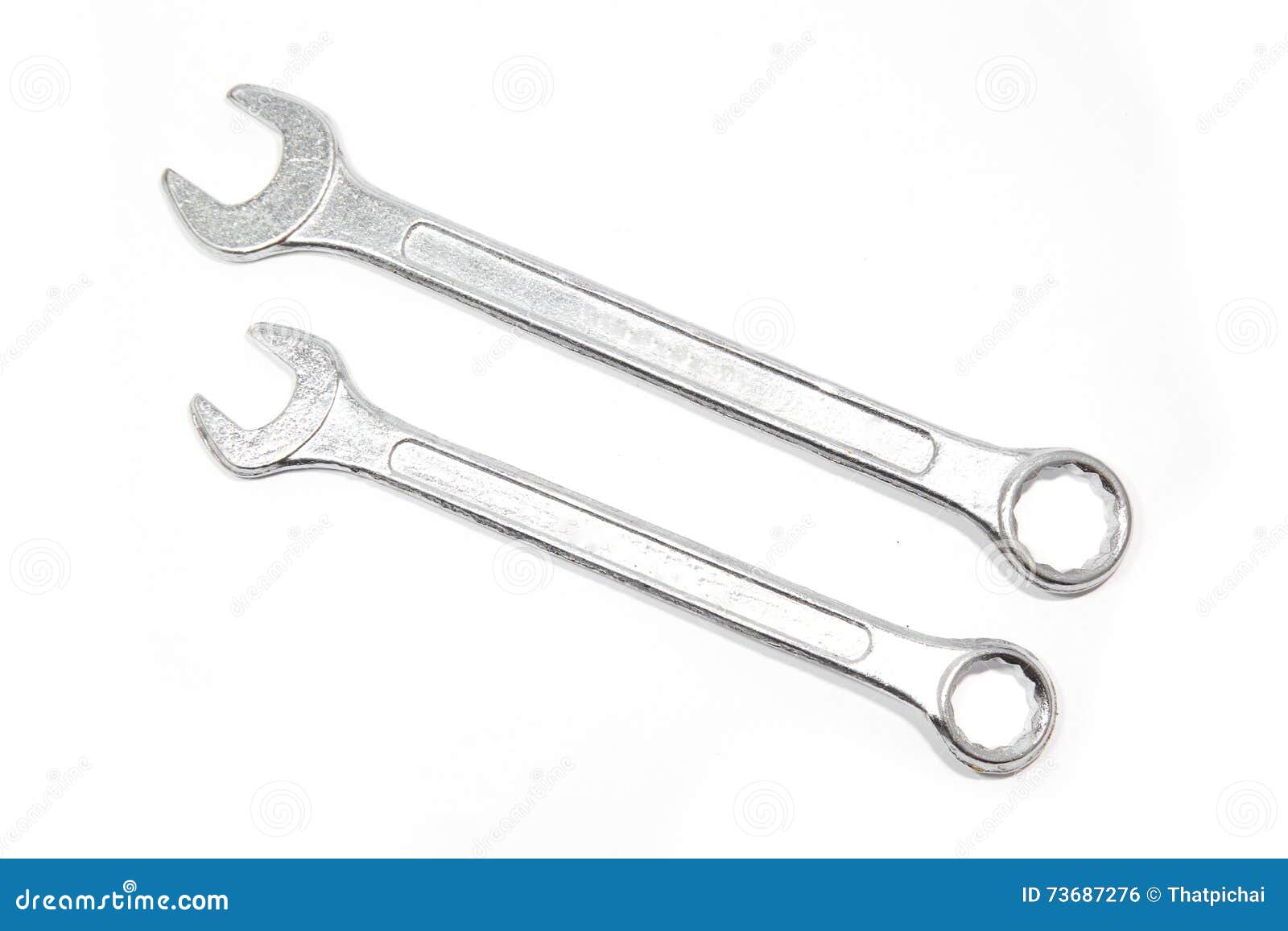 Combination Wrench on White Stock Photo - Image of wrench, chrome: 73687276