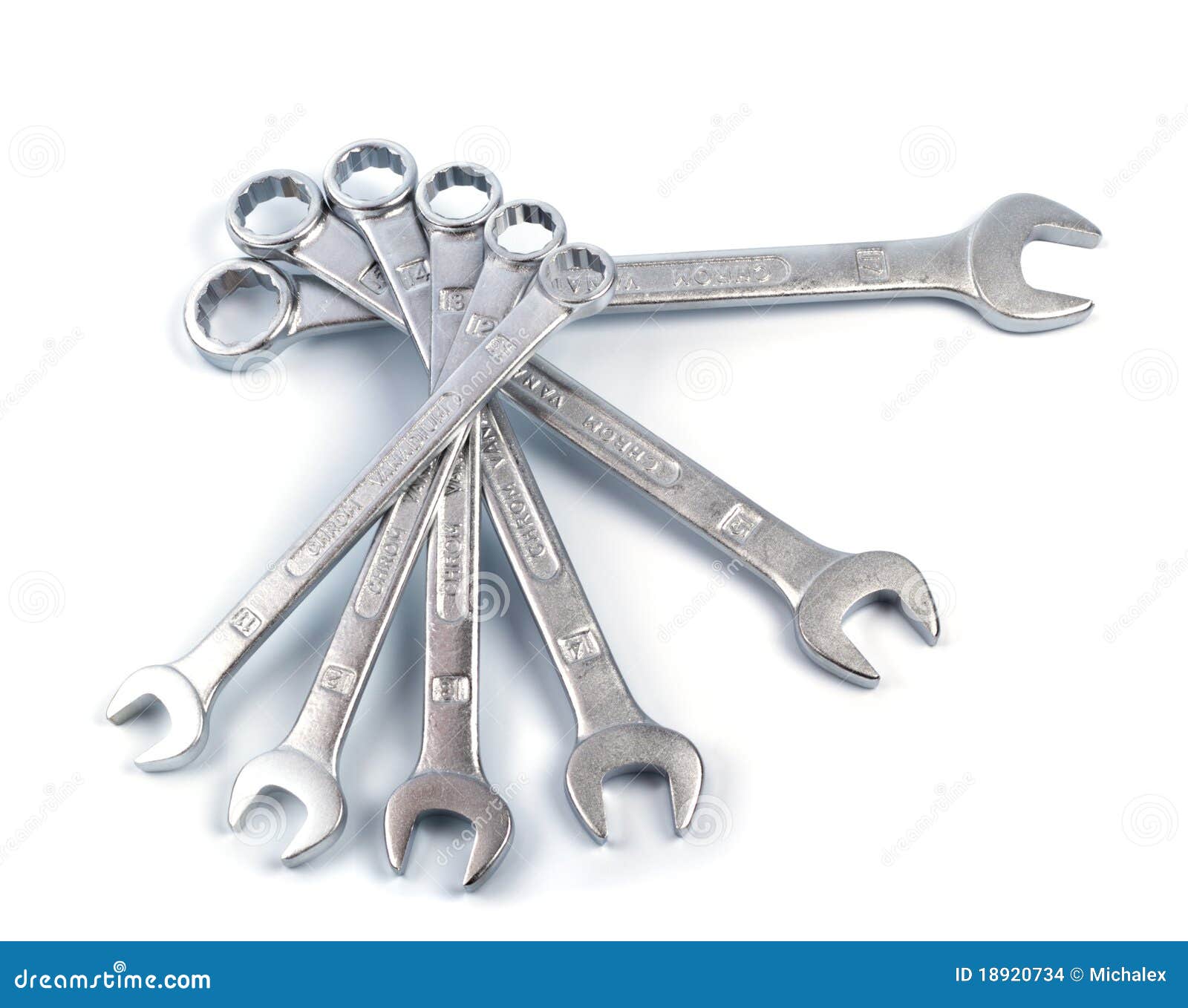 Combination wrenches stock photo. Image of spanner, shiny - 18920734