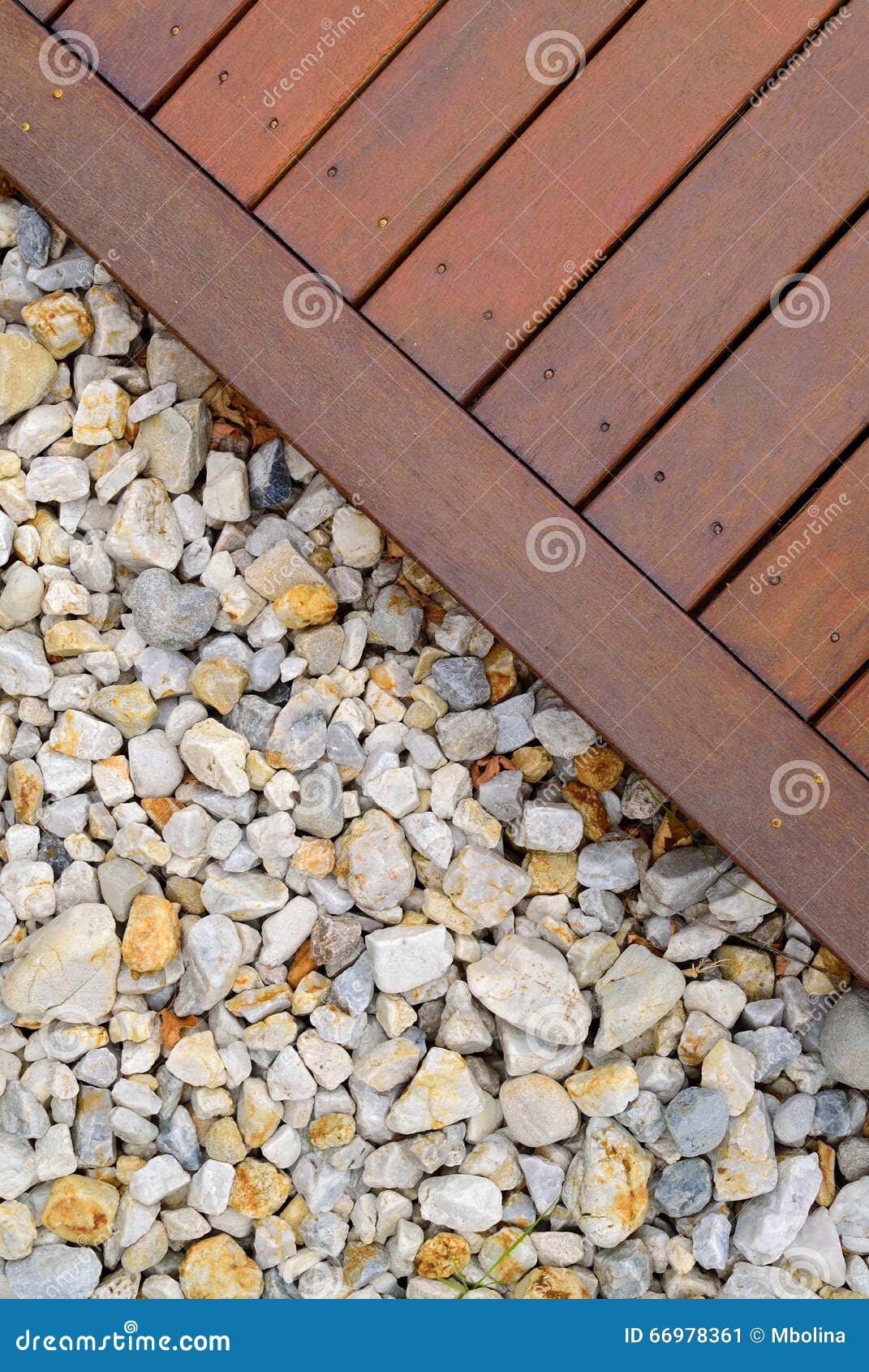 Combinations of Timber Decking and Rocks Stock Image - Image of concept ...