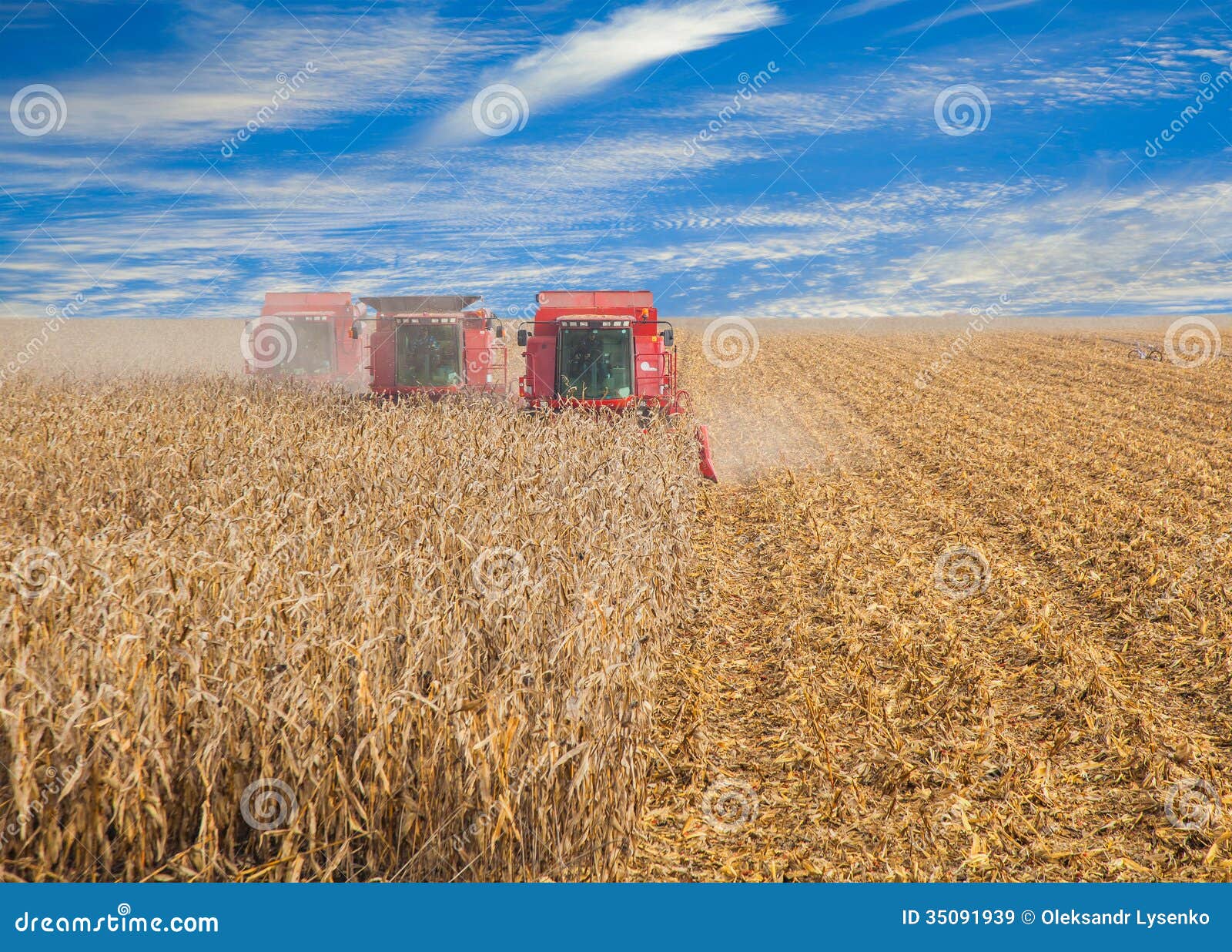 Combine in a field stock image. Image of crops, corn - 35091939
