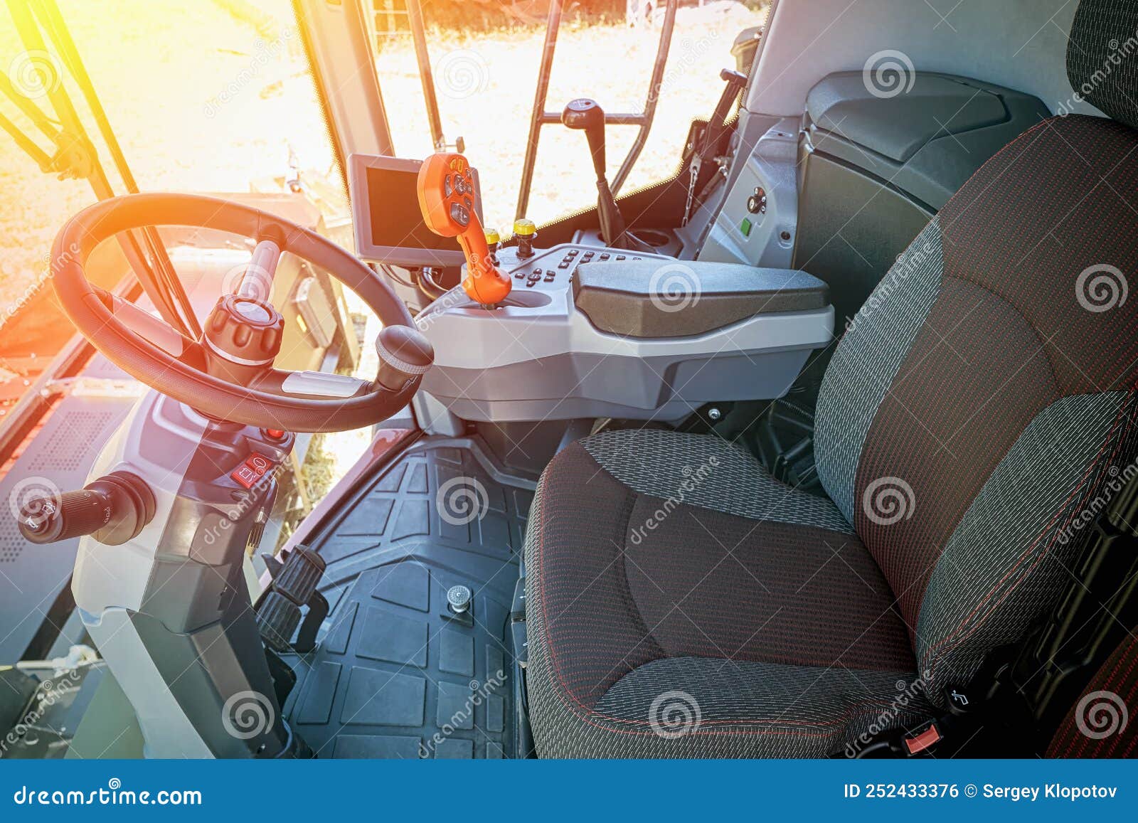 Combine Harvester Cab for Processing Fields Stock Photo - Image of ...