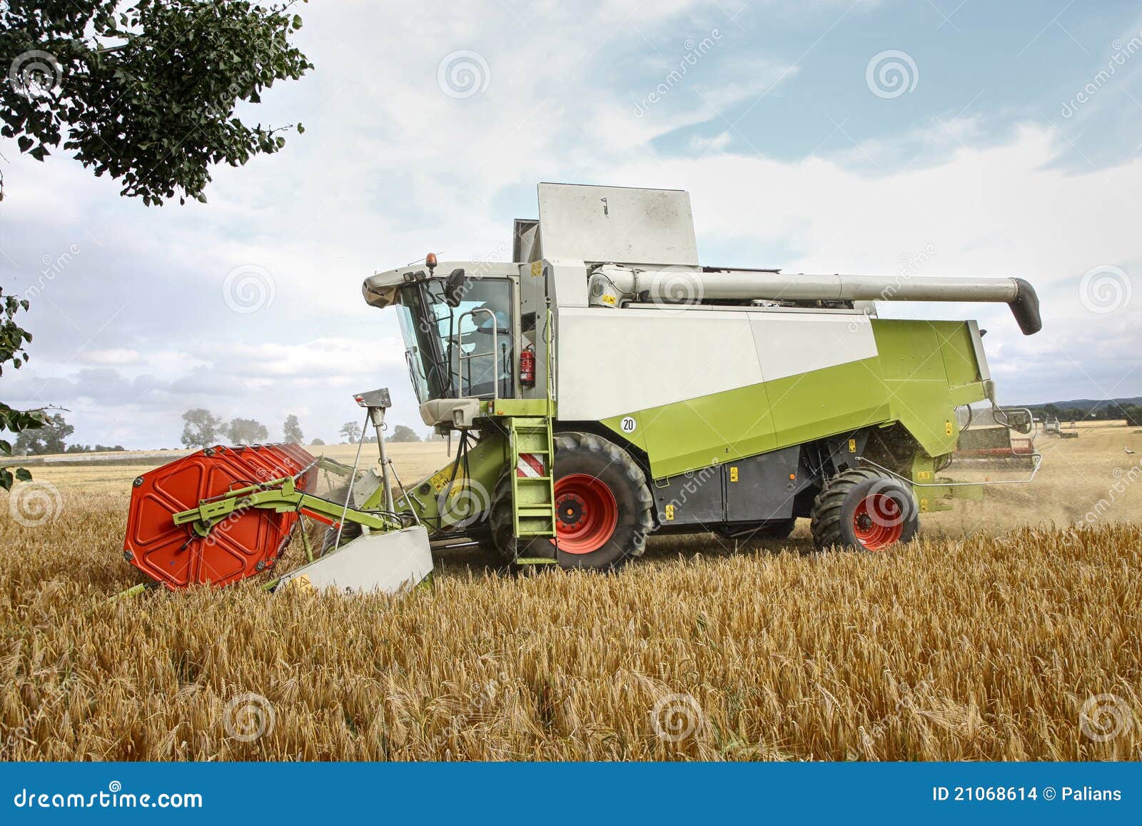 Combine harvester at corn stock photo. Image of seed - 21068614