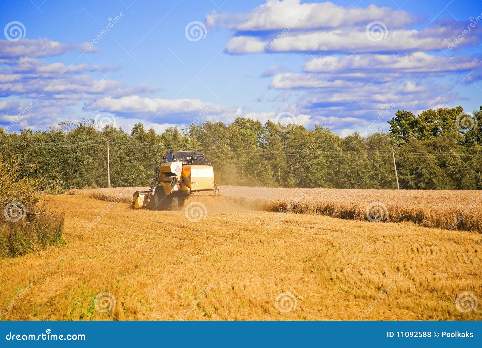 Combine Harvester on the Field Stock Photo - Image of farm, corn: 11092588