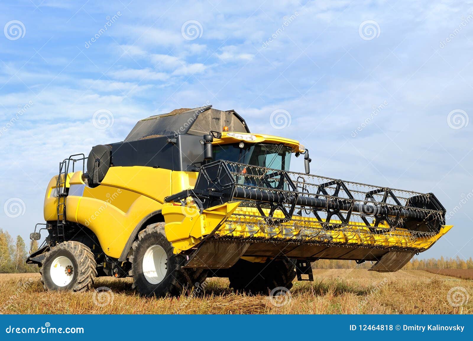 Combine Harvester in the Field Stock Photo - Image of cereal, seed ...