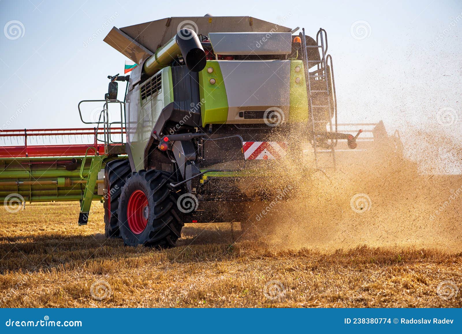 Combine Harvester on the Field of Wheat Stock Photo - Image of seed ...