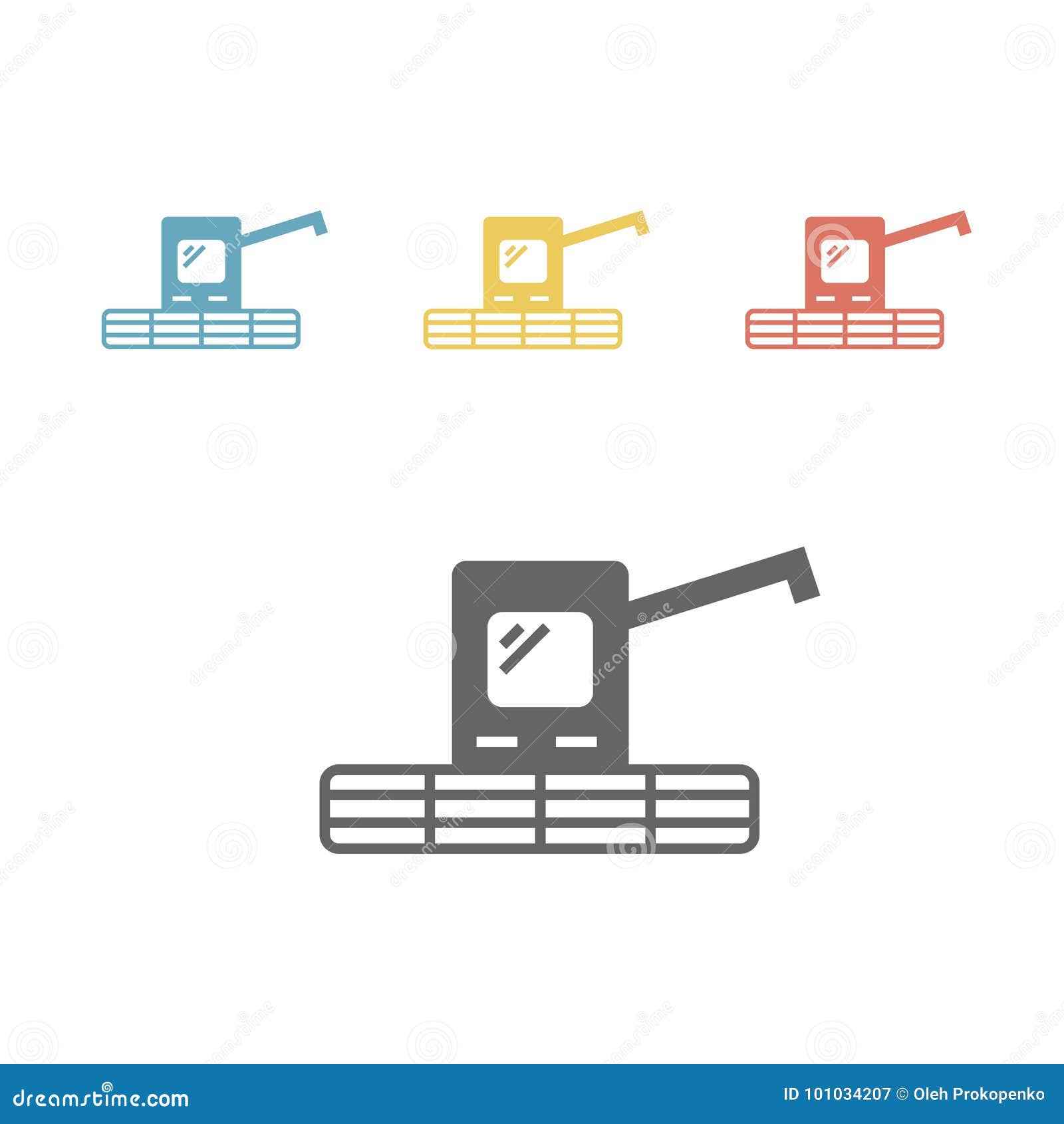 Combine harvester icon. stock vector. Illustration of agricultural ...