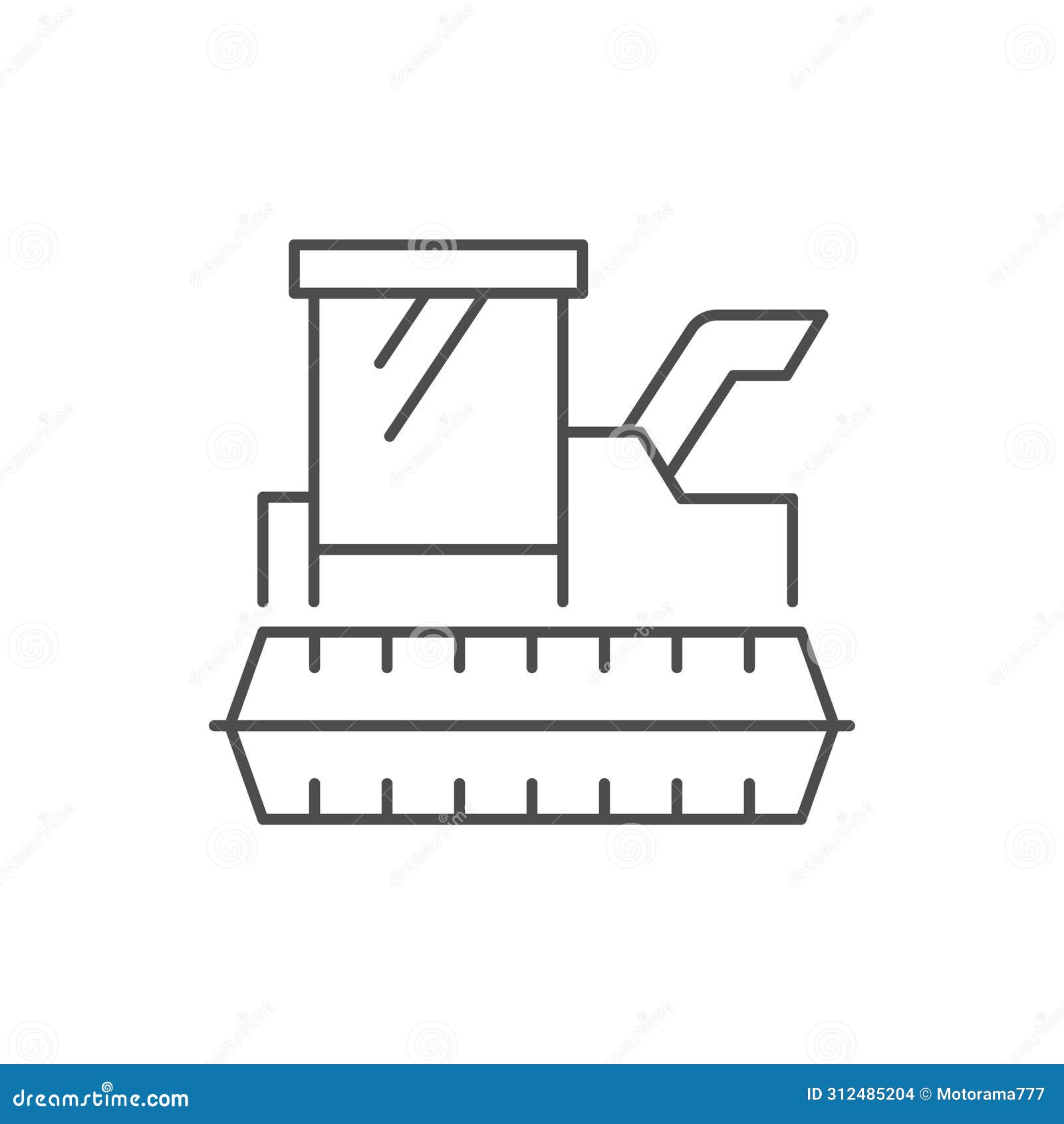 Combine Harvester Line Outline Icon Stock Vector - Illustration of ...