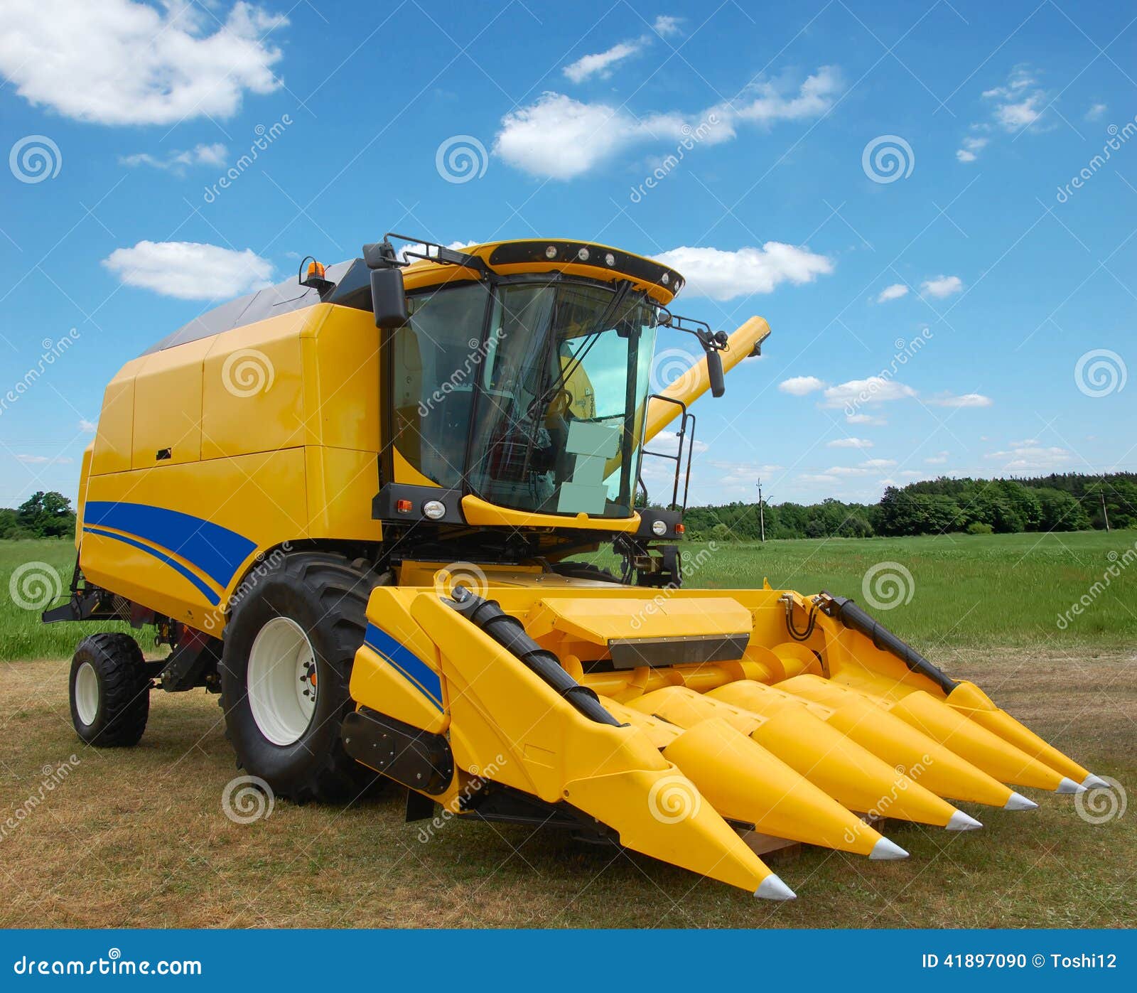 Combine harvester stock photo. Image of foods, cultivation - 41897090