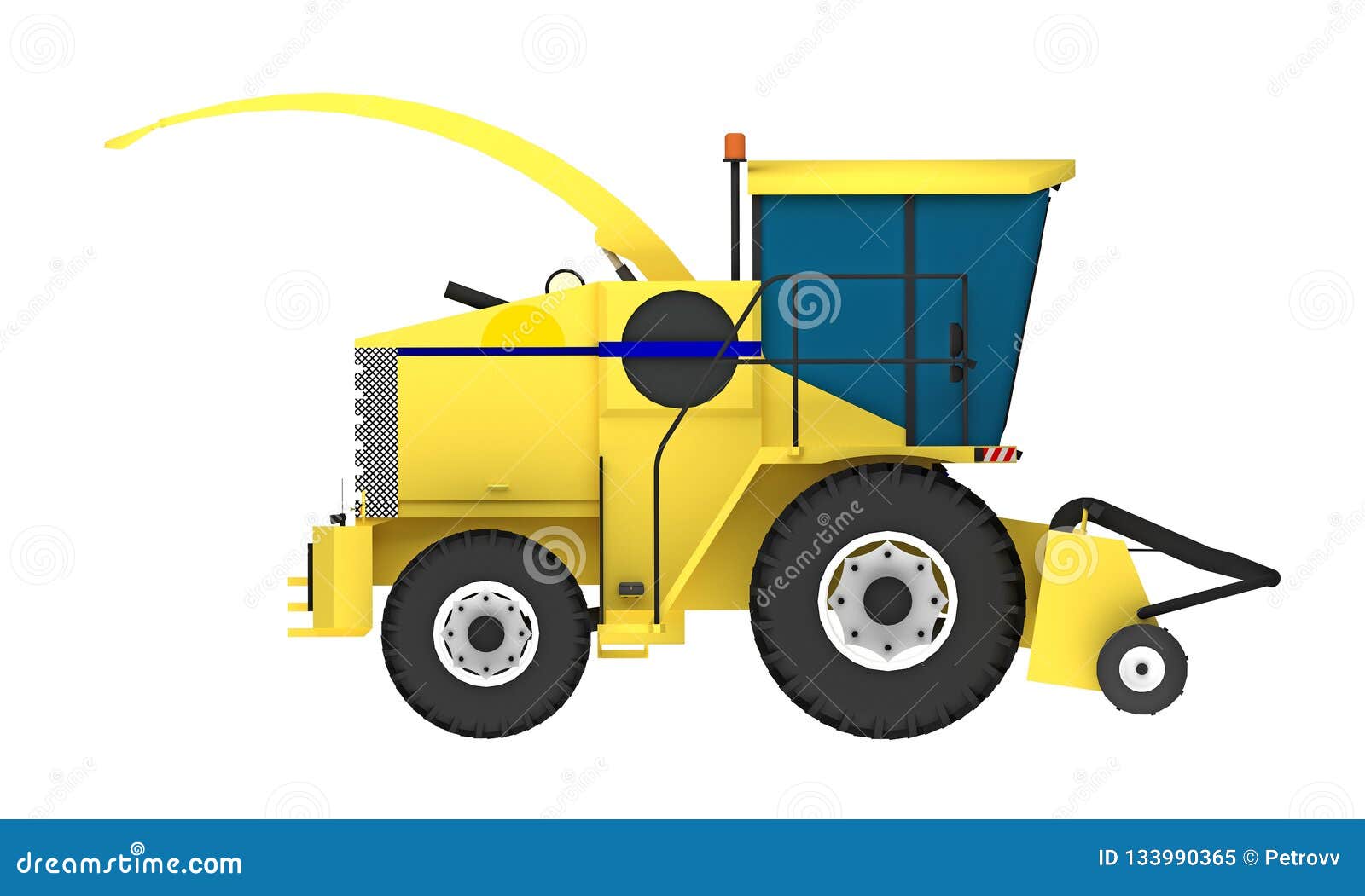 Combine Harvester Side View Stock Illustration - Illustration of side ...