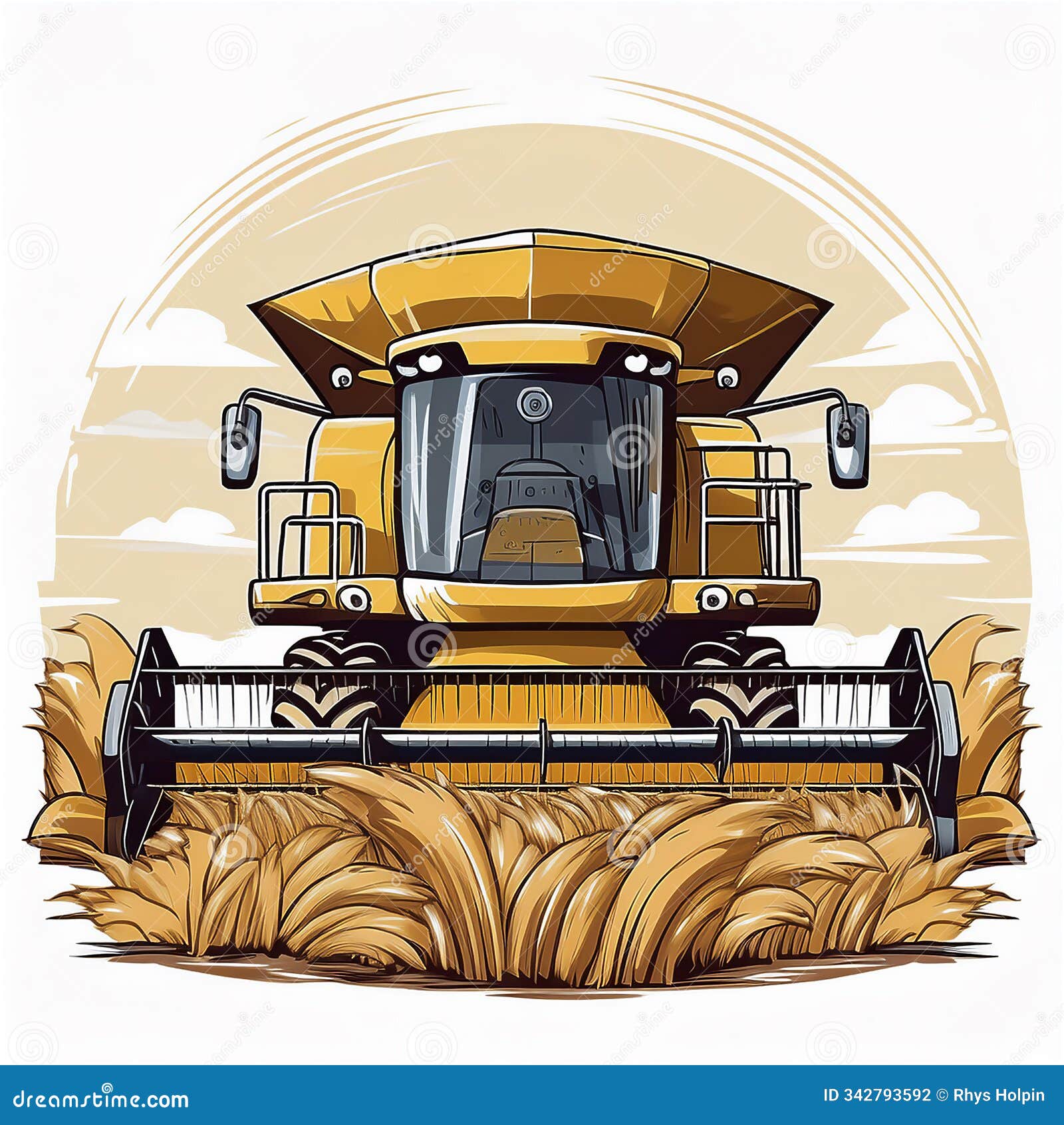 A combine harvester stock illustration. Illustration of advertising ...