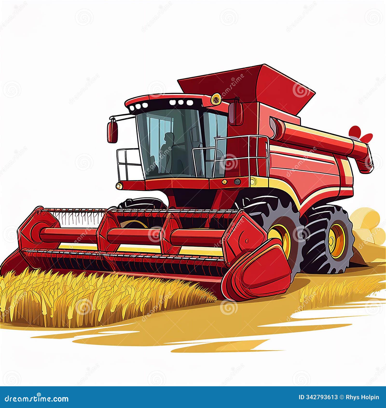 A combine harvester stock illustration. Illustration of wheel - 342793613