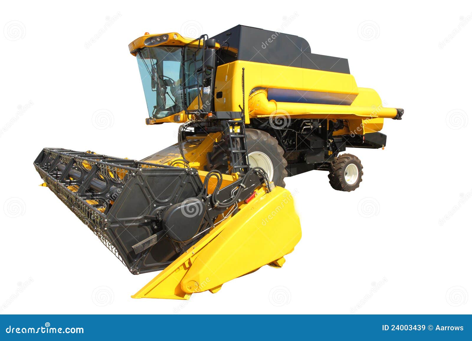 Combine Harvester on a White Background Stock Image - Image of ...