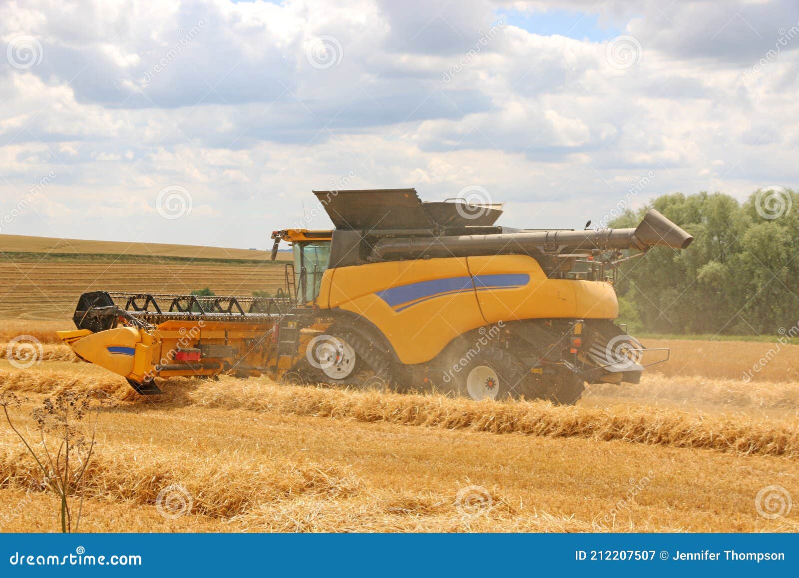 Combine Harvester at work stock image. Image of construction - 212207507