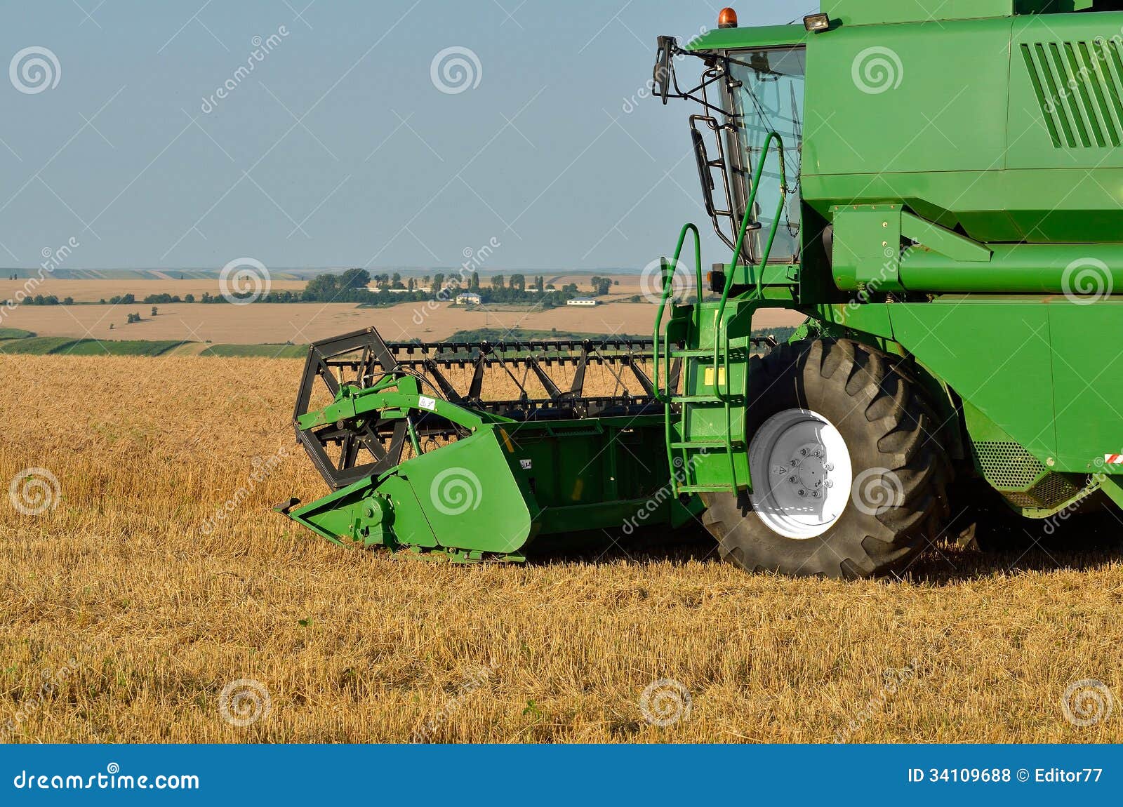 Combine harvester at work stock photo. Image of corn - 34109688