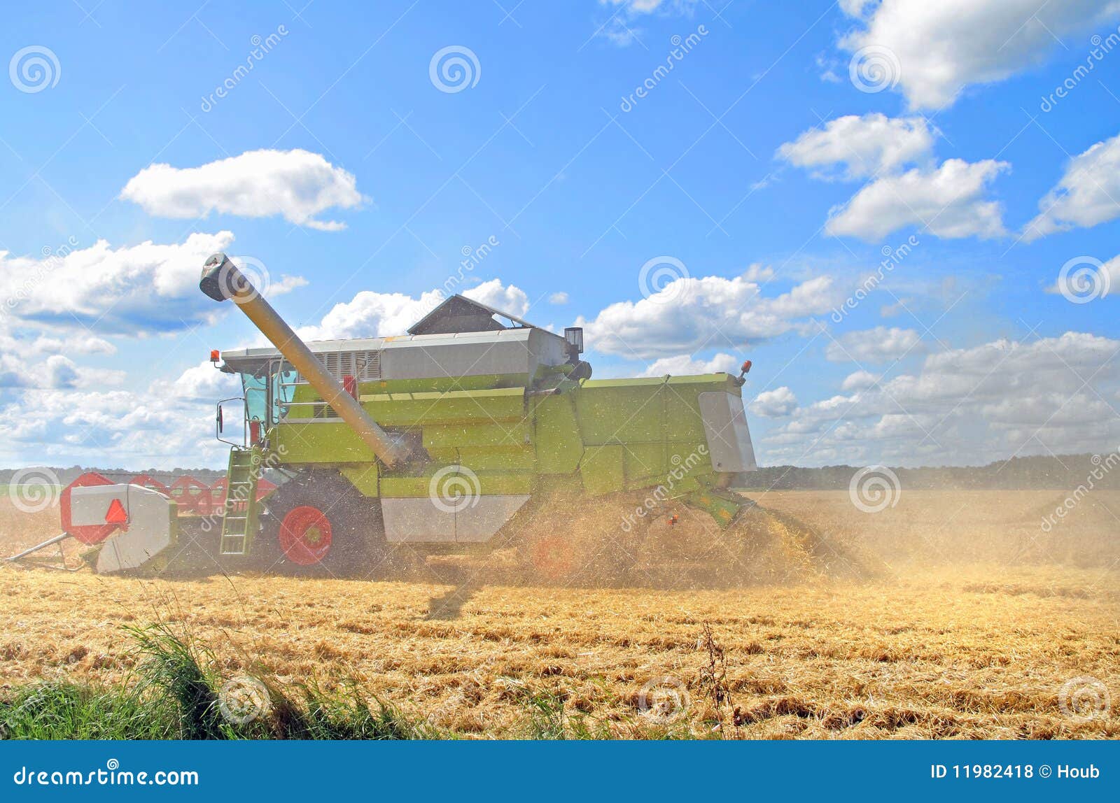 Combine harvesting wheat stock photo. Image of grow, flour - 11982418
