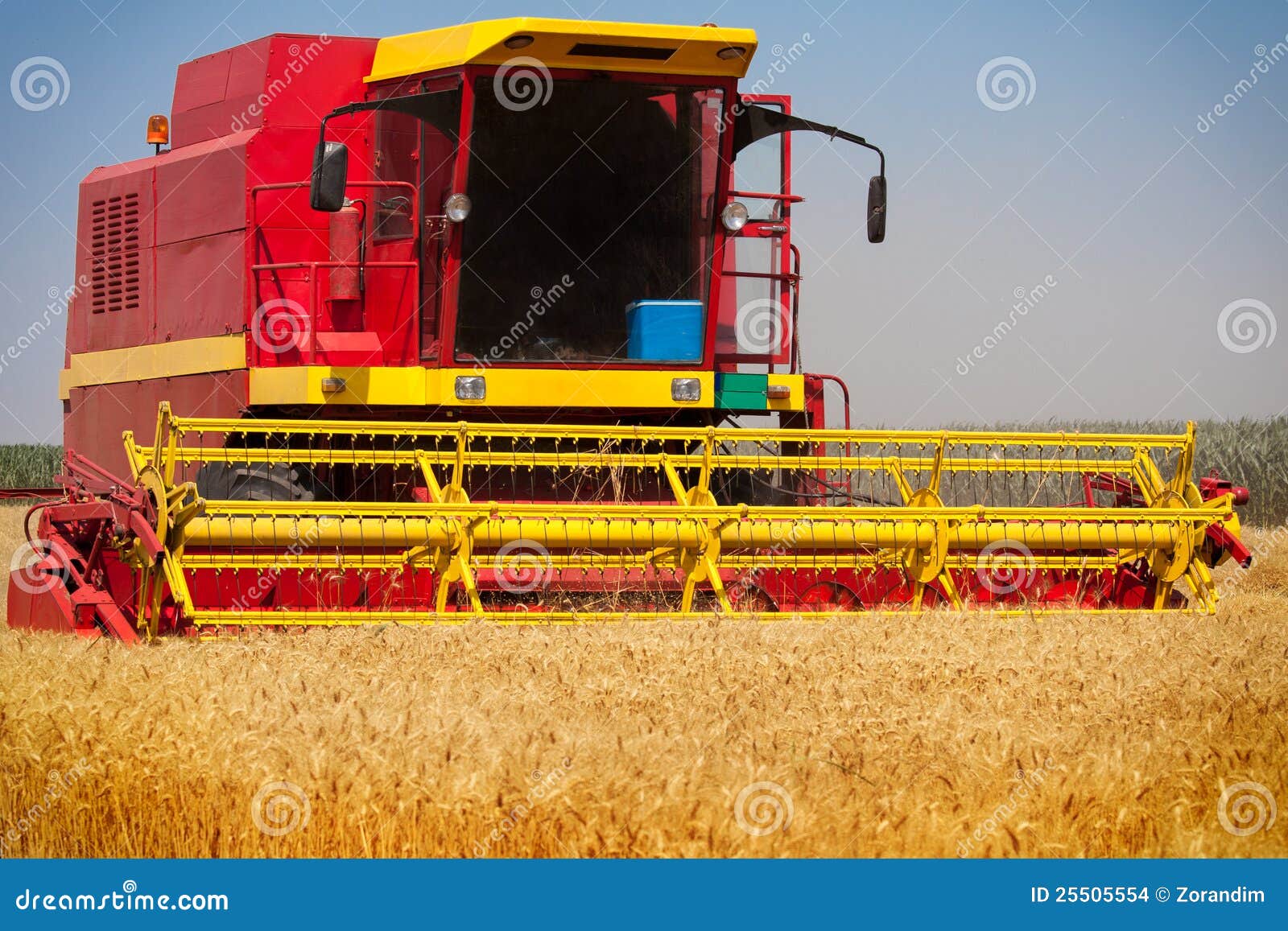 Combine harvesting wheat stock photo. Image of corn, agriculture - 25505554