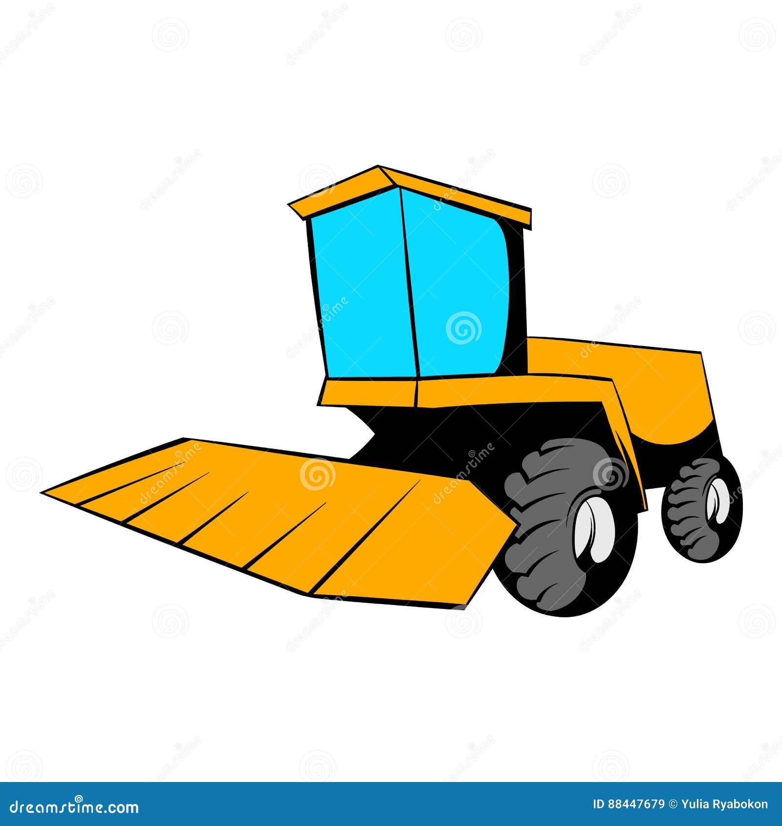 Combine Icon. Farm Harvester. Agricultural Red Machine Vector ...