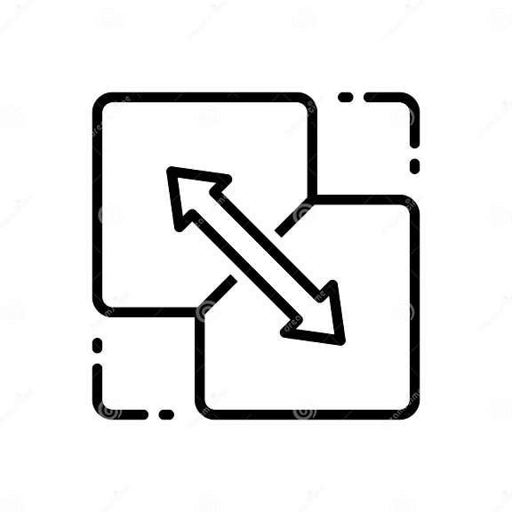 Black Line Icon for Combine, Integrate and Interlocking Stock Vector ...
