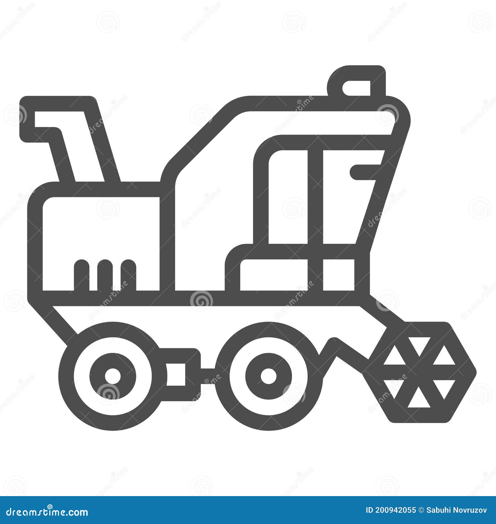 Combine Line Icon, Heavy Equipment Concept, Agricultural Vehicle Sign ... Combine Line Icon, Heavy Equipment Concept, Agricultural Vehicle Sign ...