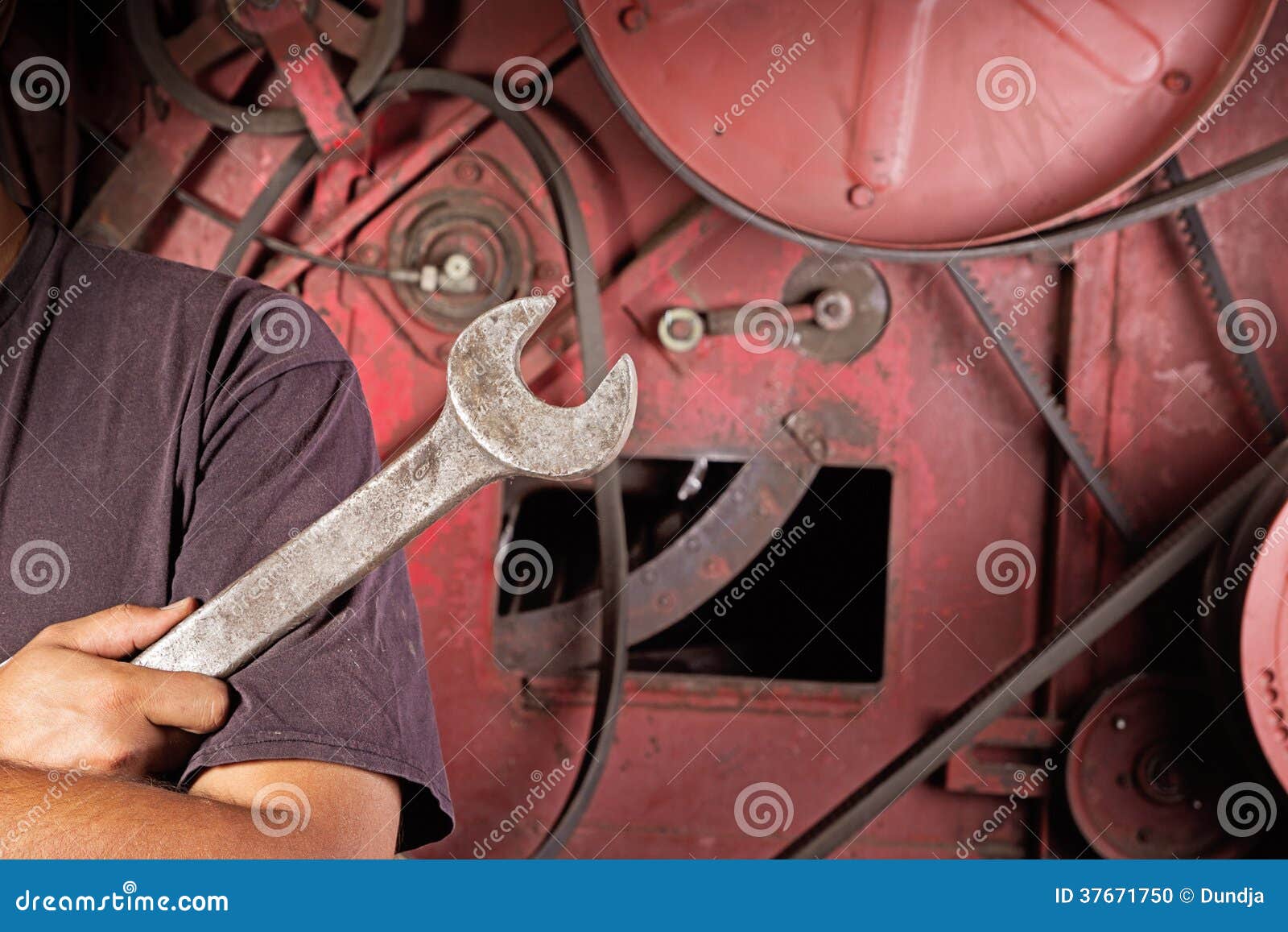 Combine machine service stock photo. Image of wrench - 37671750