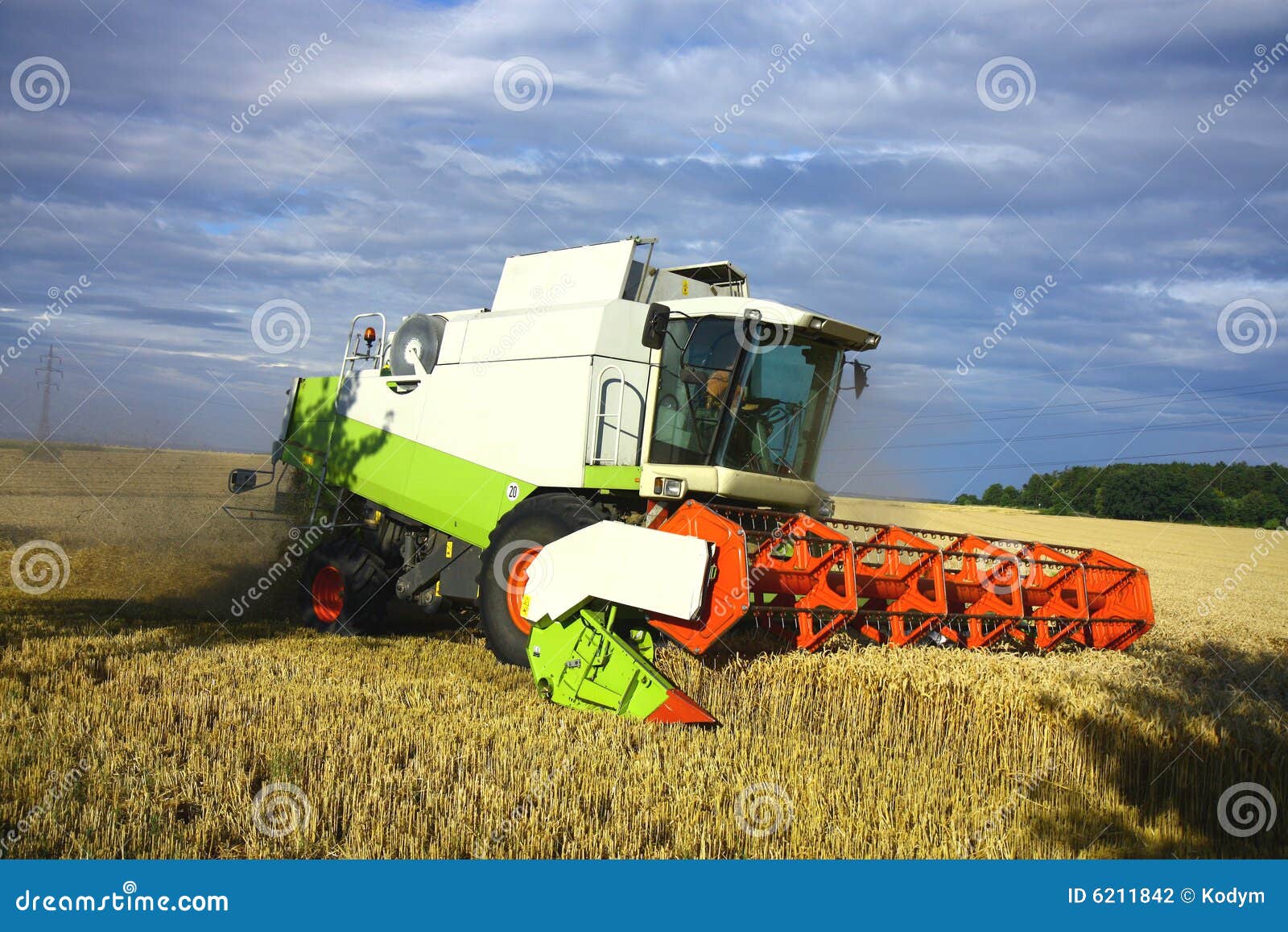 Combine Machine Working on the Field Stock Photo - Image of combine ...