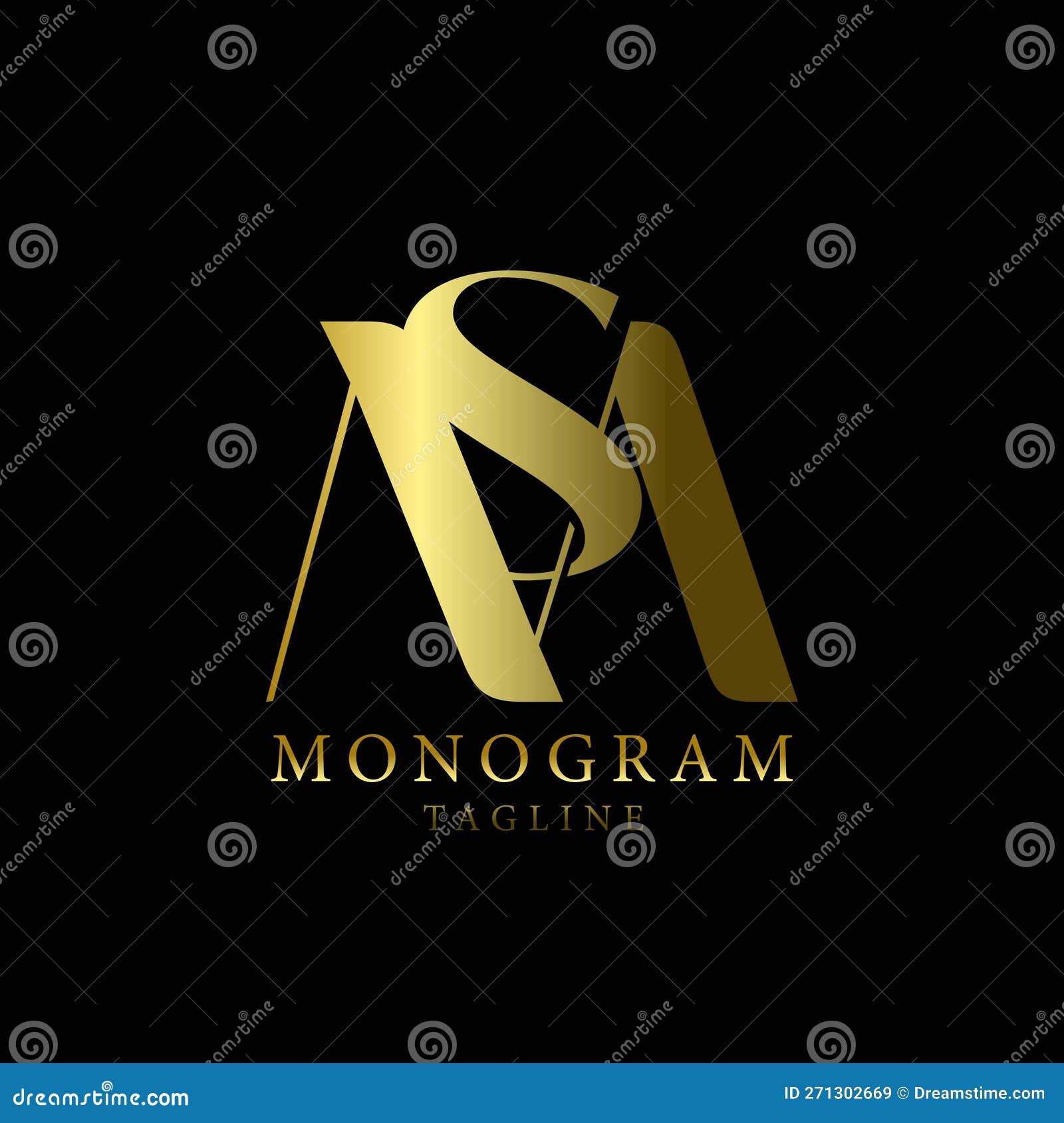 Combine Monogram Luxury Logo Letter MS Stock Vector - Illustration of ...