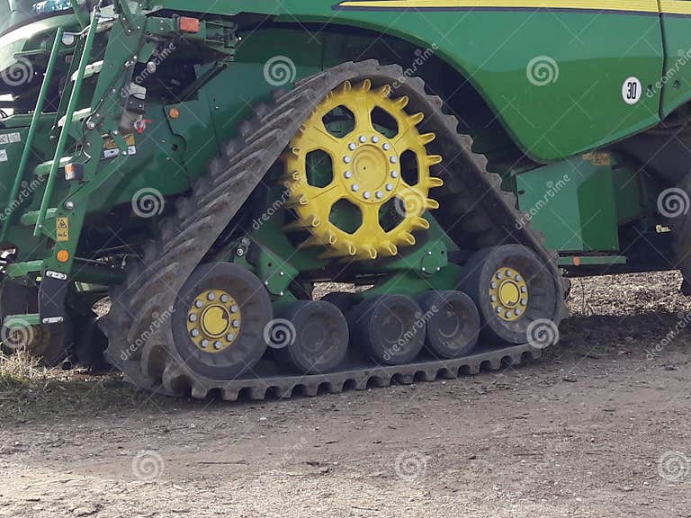 Combine Rubber Crawler and Wheels Gears Stock Photo - Image of road ...