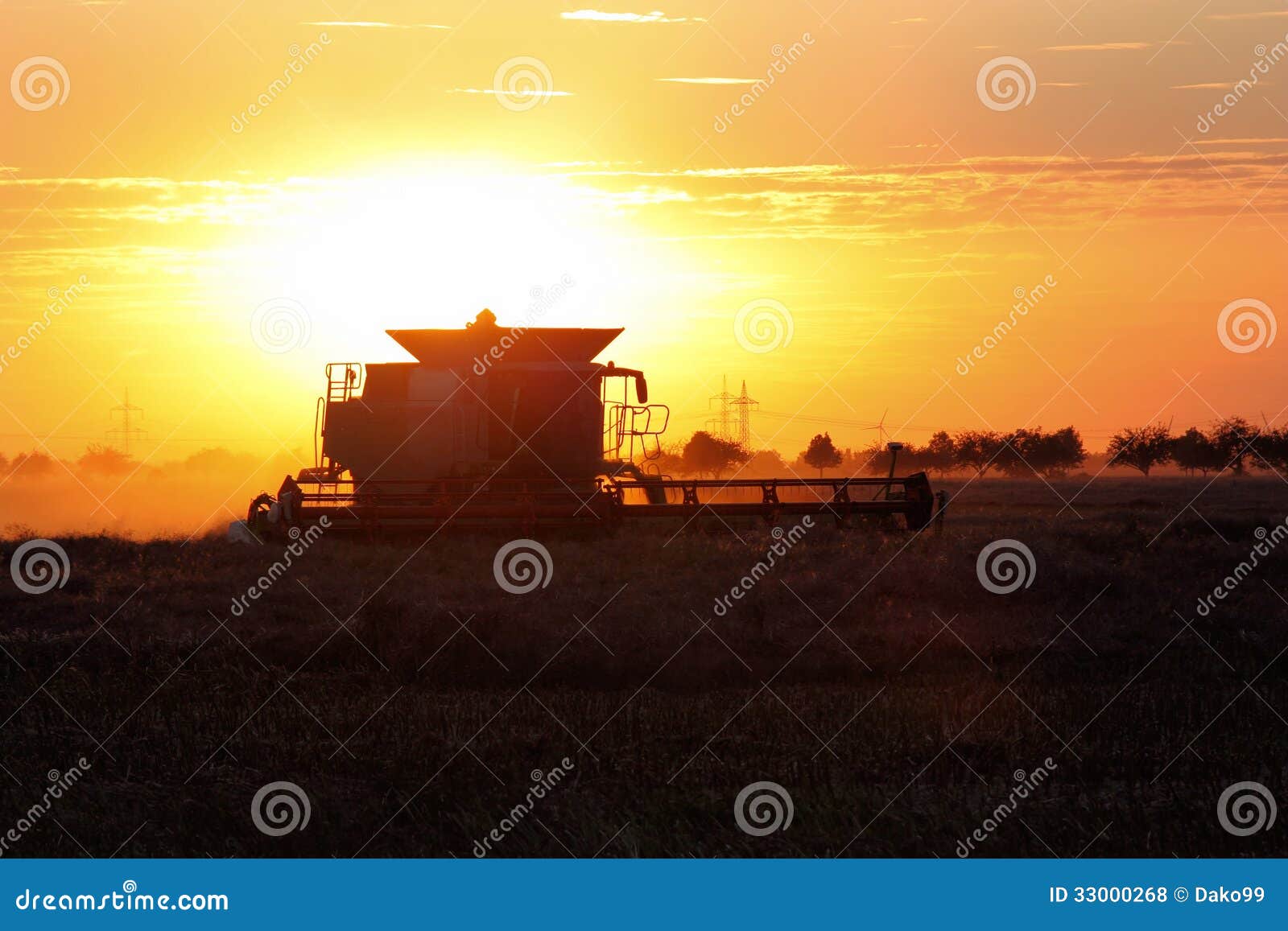 Combine in Sunset stock photo. Image of light, equipment - 33000268