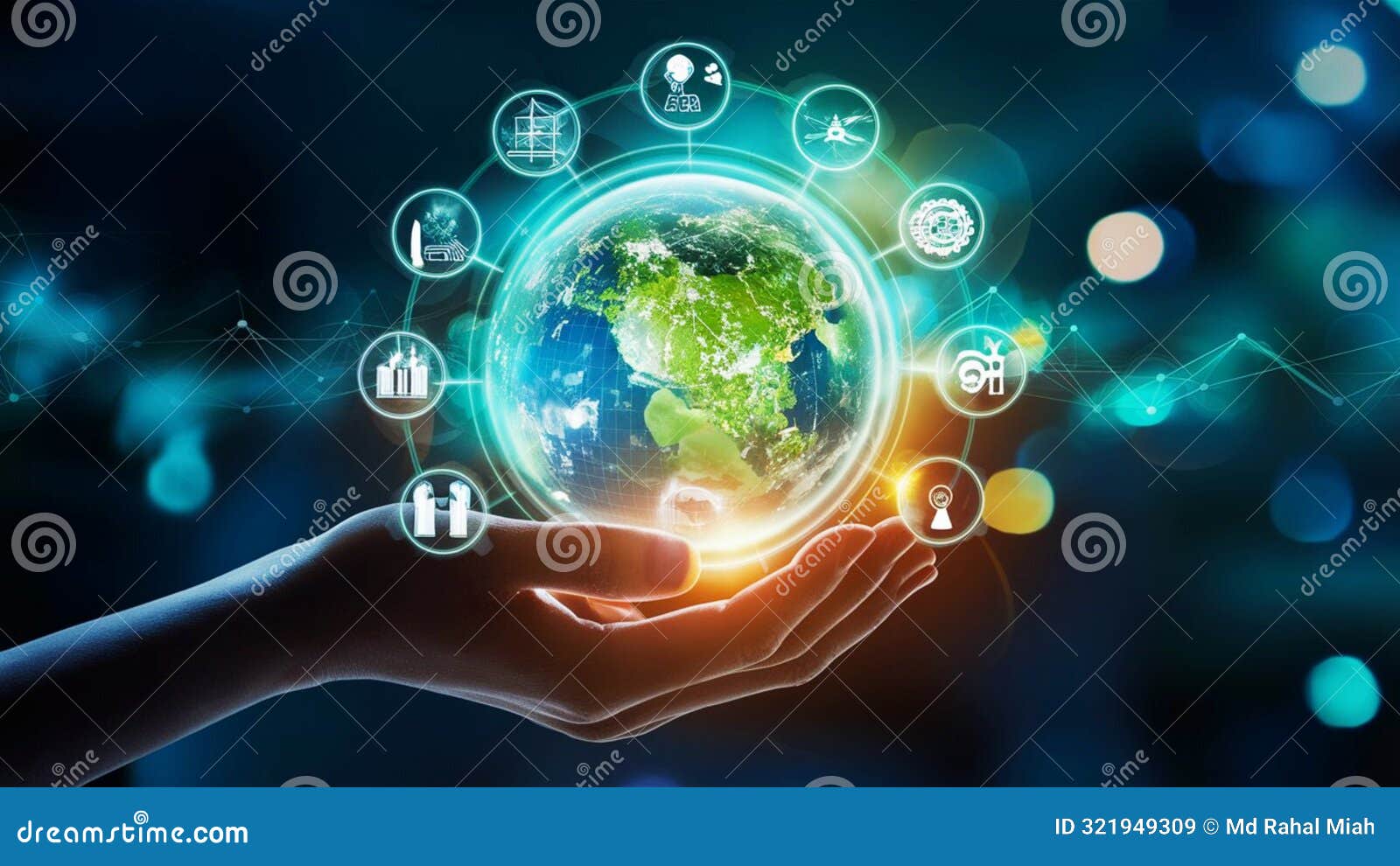 Combine Technology Visuals with Eco Friendly Theme Stock Illustration ...