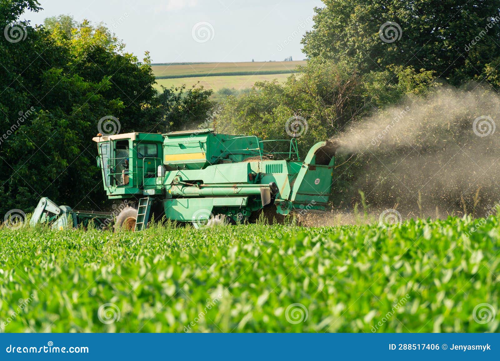 Combine Tractor for Field Work. the Combine Tractor Works in the Field ...