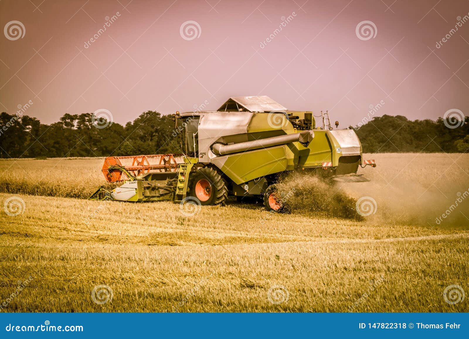 Combine at work stock photo. Image of food, plant, harvesting - 147822318