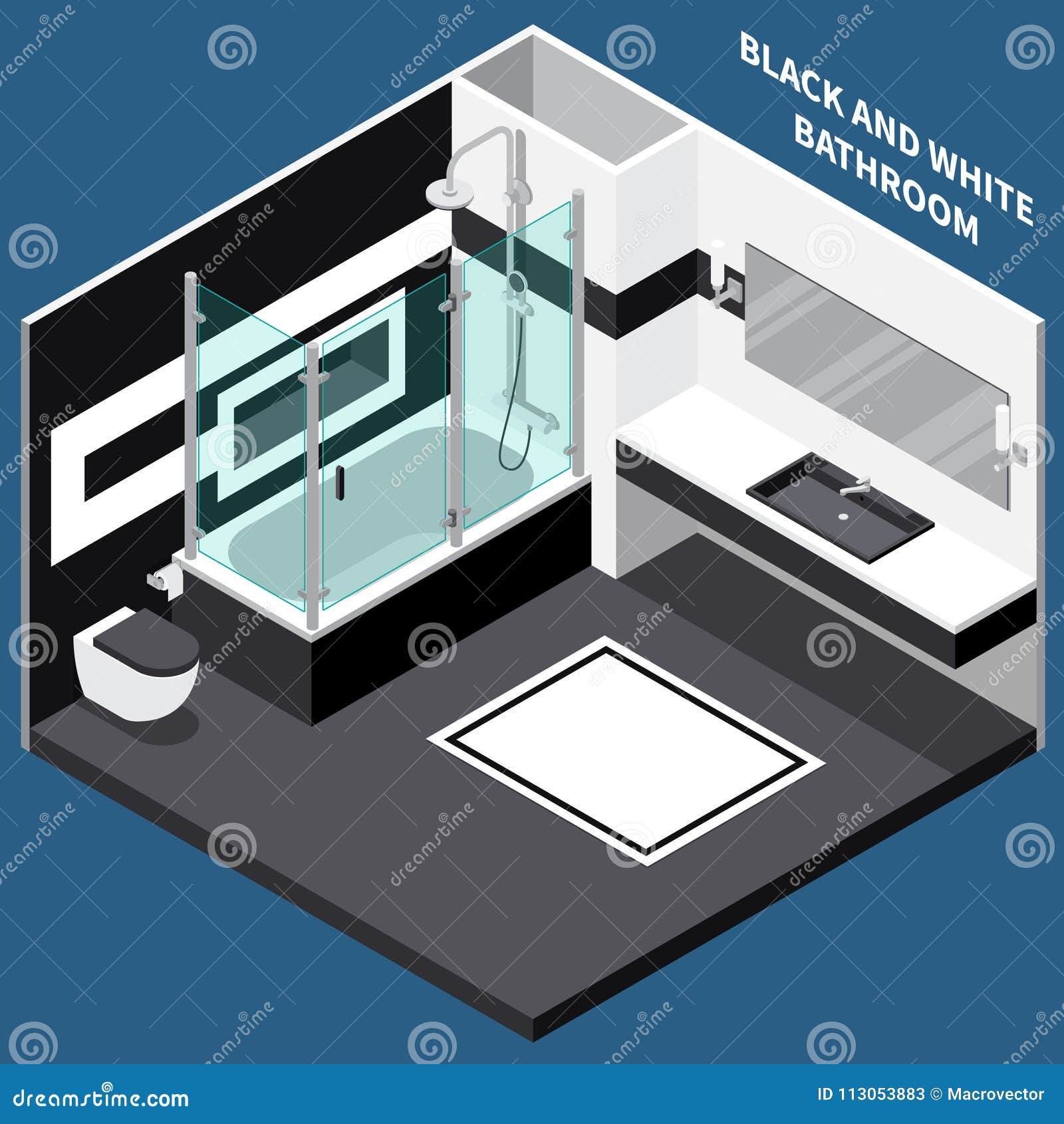 Bath Room Isometric Composition Stock Vector - Illustration of paper, light: 113053883