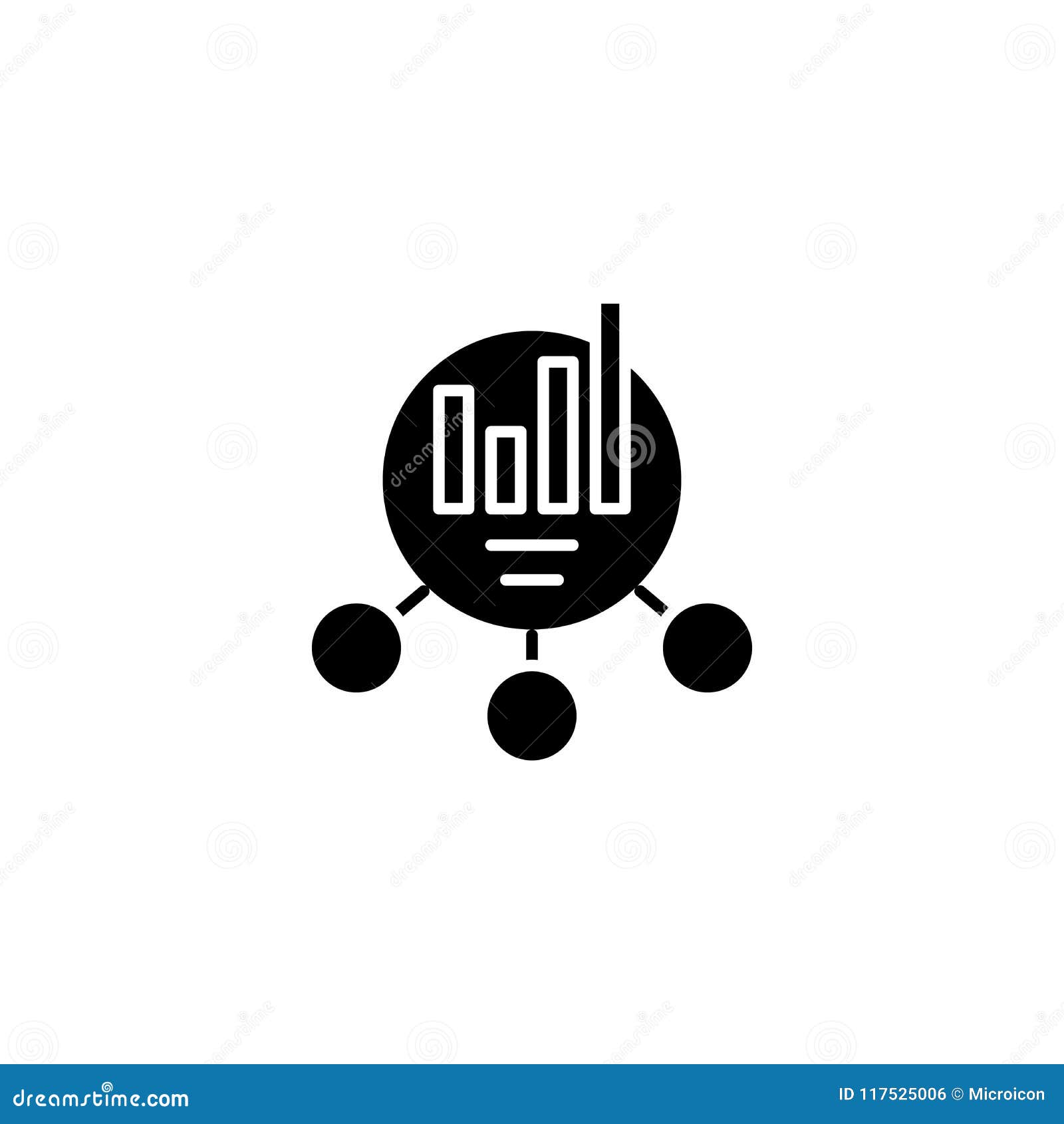 Combined Chart Black Icon Concept. Combined Chart Flat Vector Symbol ...