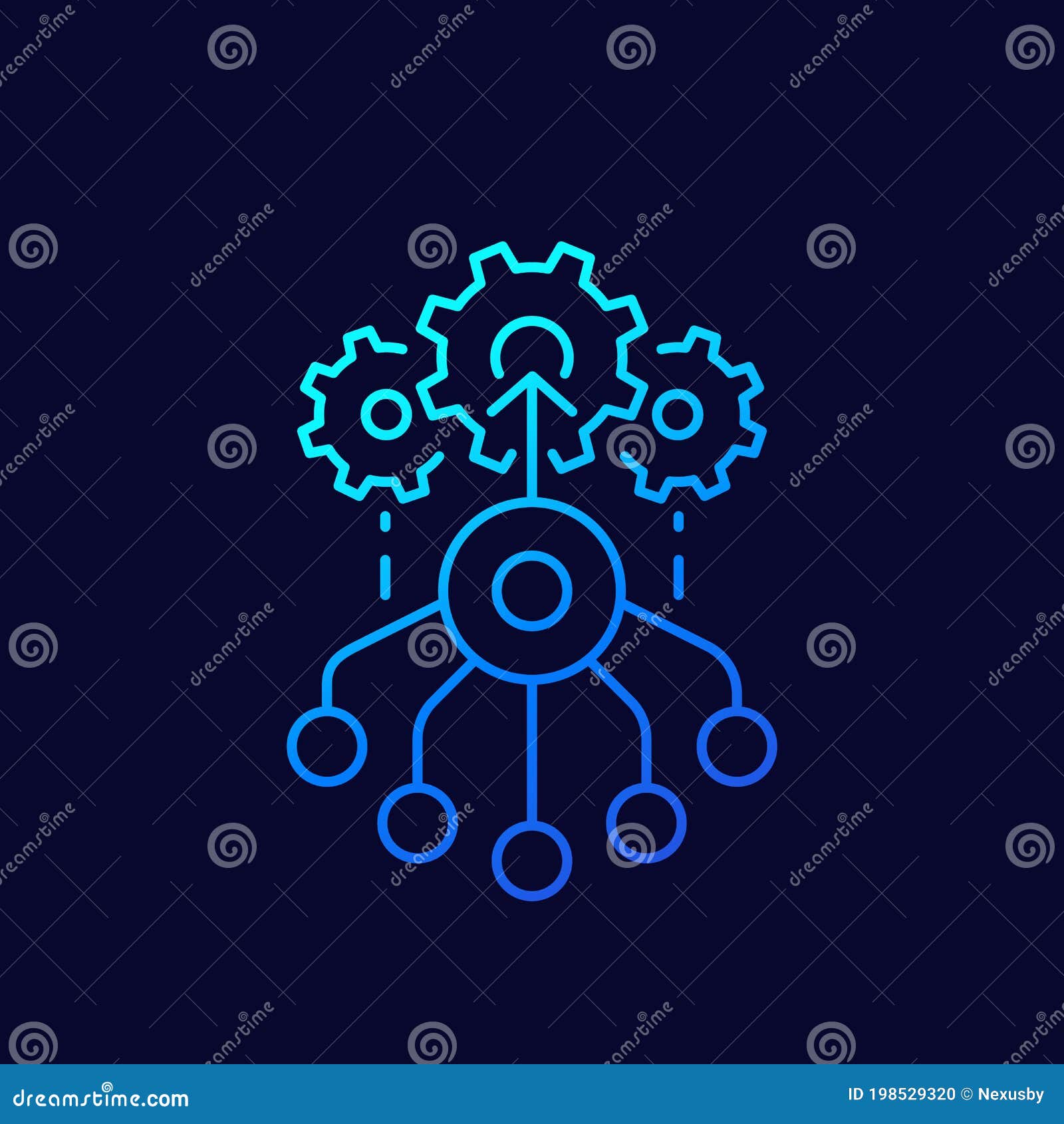 Combined Effort Icon, Linear Vector Stock Illustration - Illustration ...