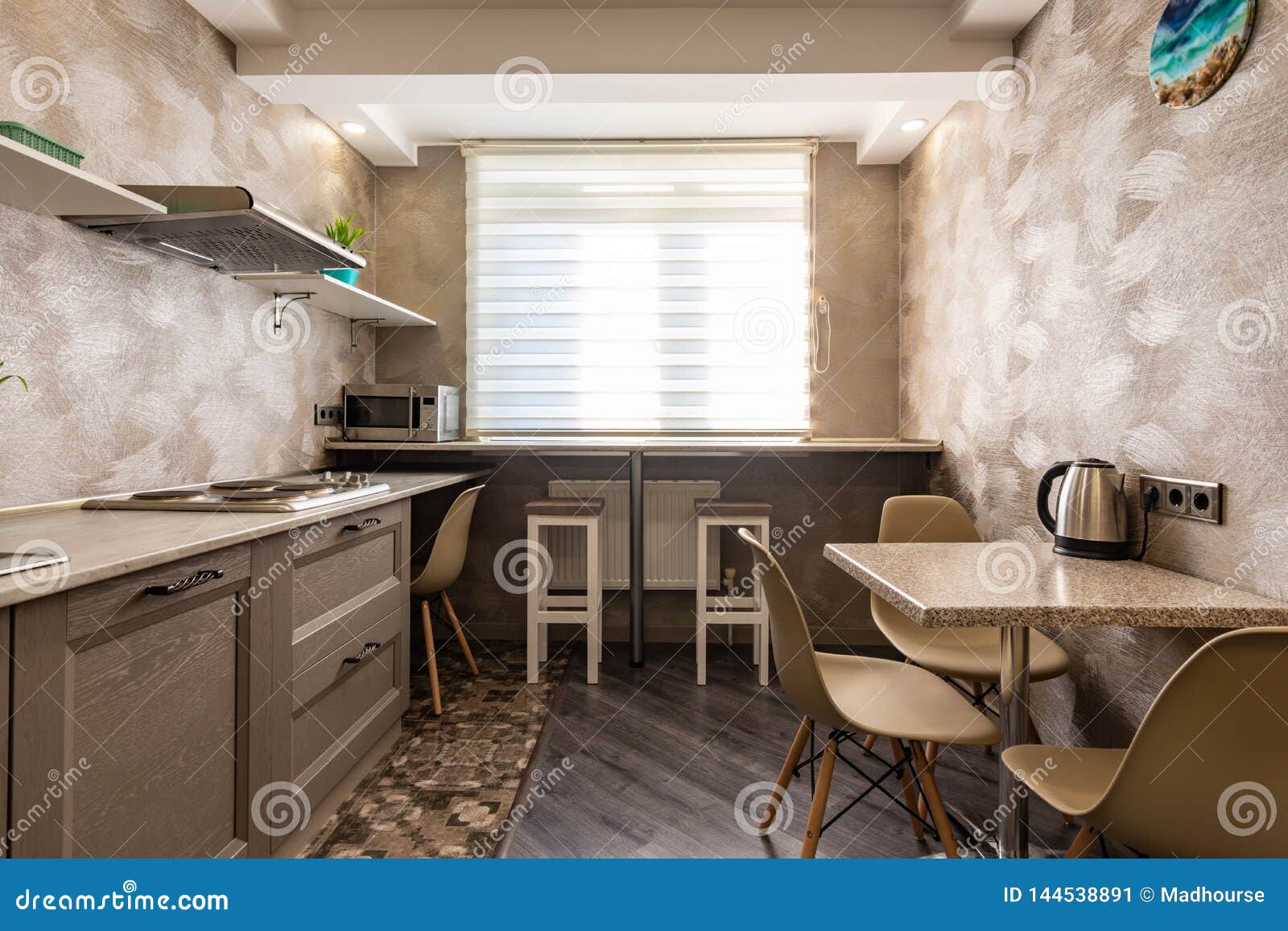 Combined Hotel and Kitchen in the Hotel Room Stock Image - Image of ...