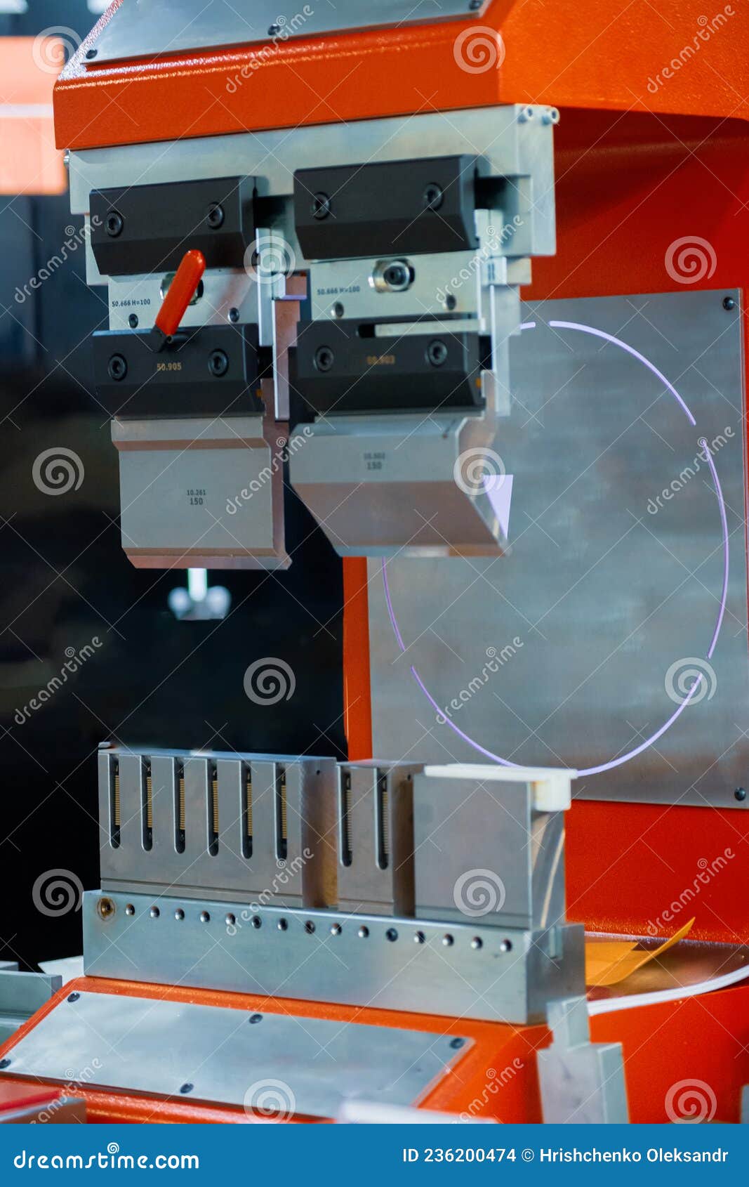 Combined Hydraulic Shearing Press. Sheet Metal Cutting Stock Photo ...