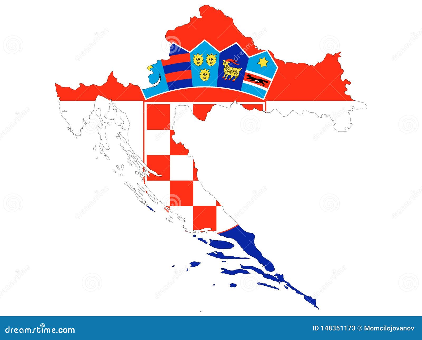 Combined Map and Flag of Croatia Stock Vector - Illustration of ...