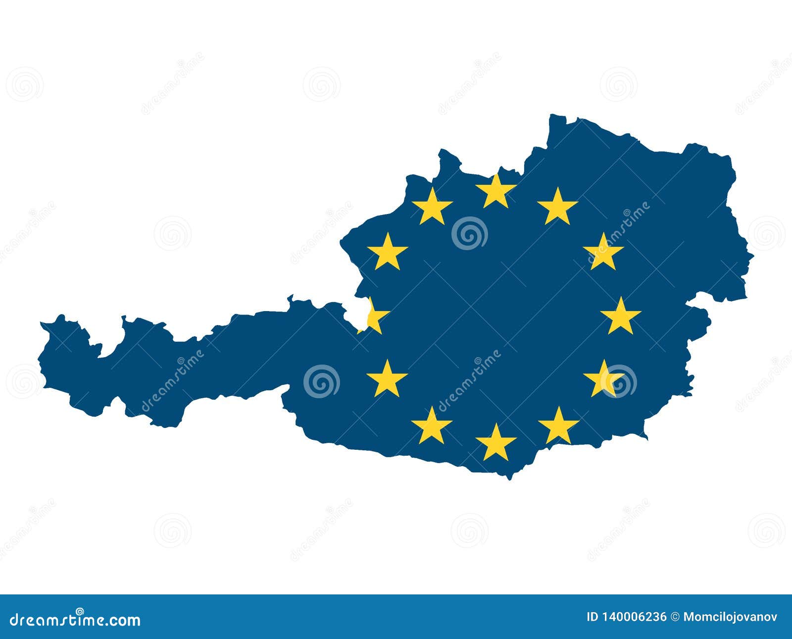 Combined Map and Flag of EU Country of Austria Stock Vector ...