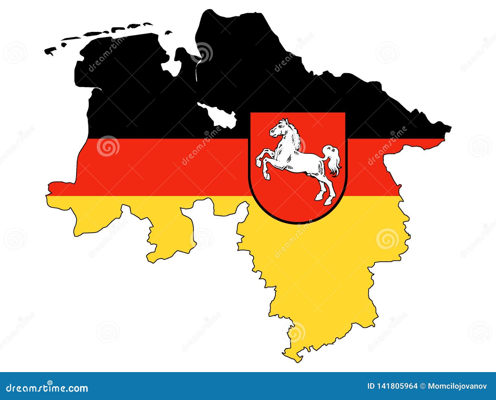 Combined Map and Flag of German State of Lower Saxony Stock Vector ...