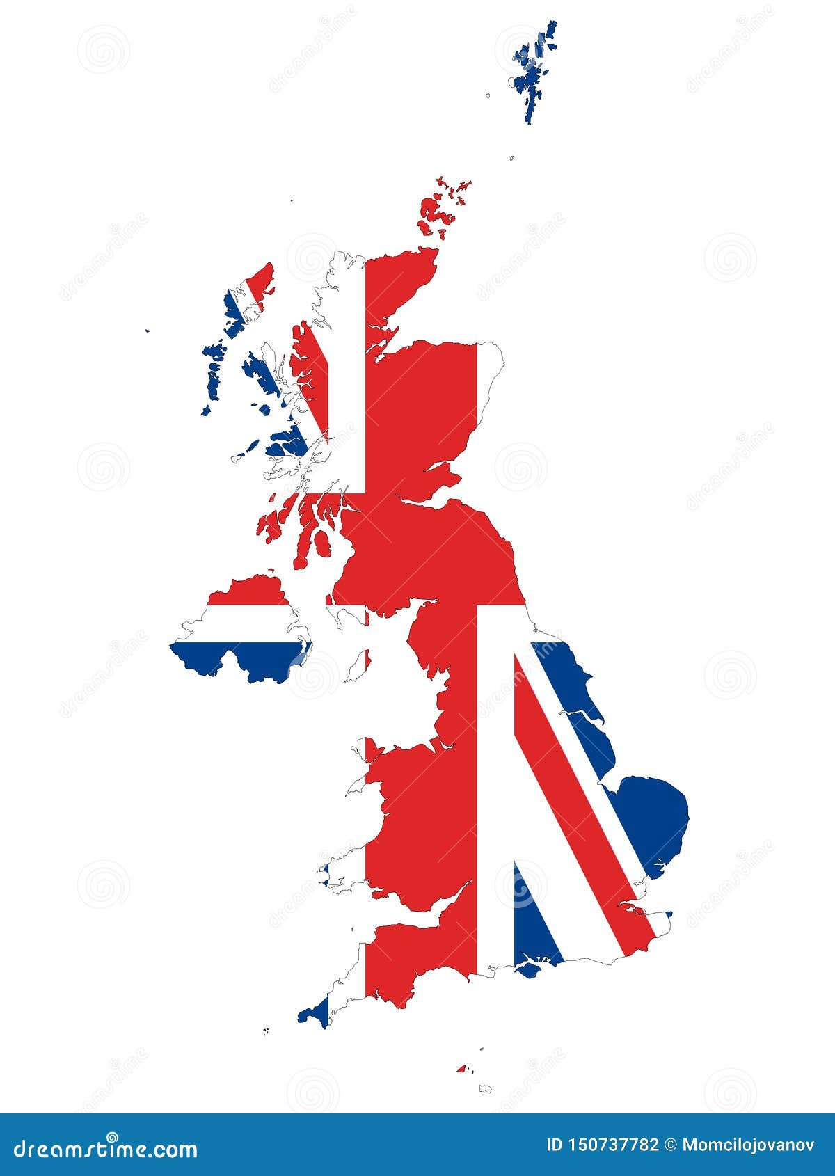 Combined Map and Flag of Great Britain Stock Vector - Illustration of ...