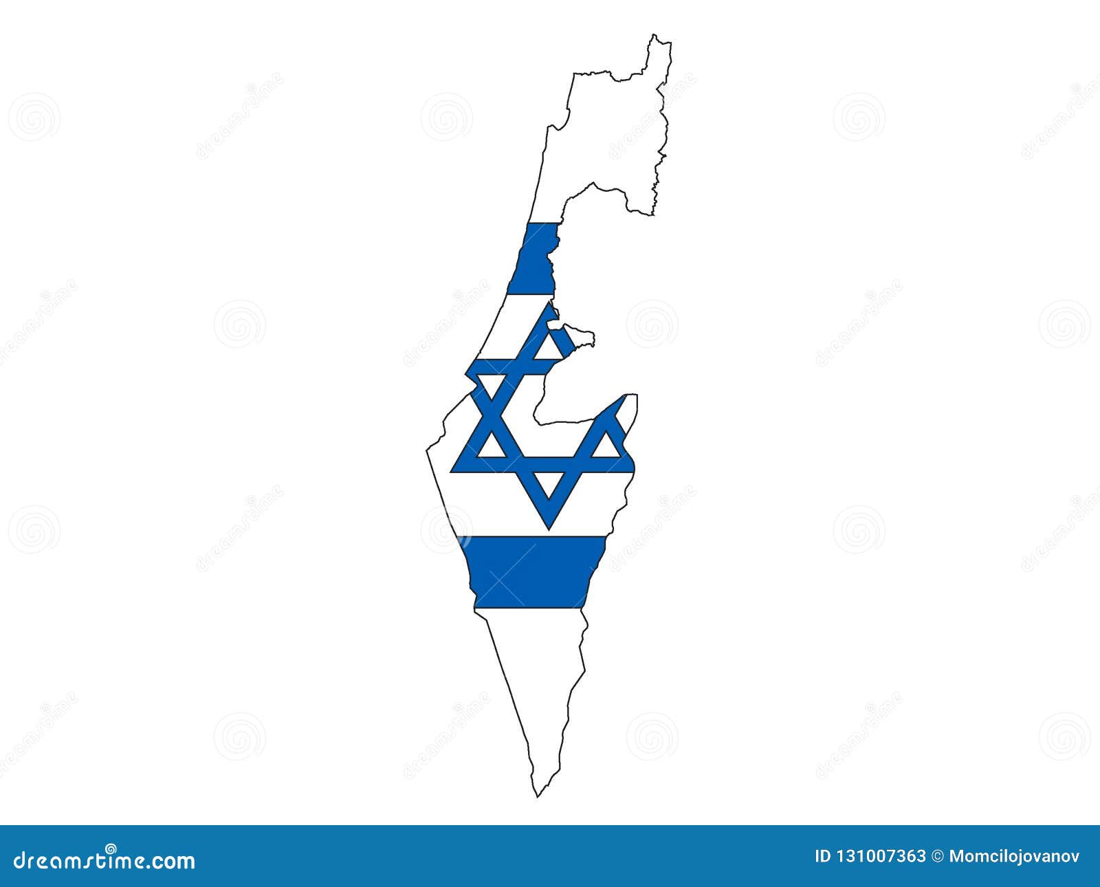 Combined Map and Flag of Israel Stock Vector - Illustration of square ...