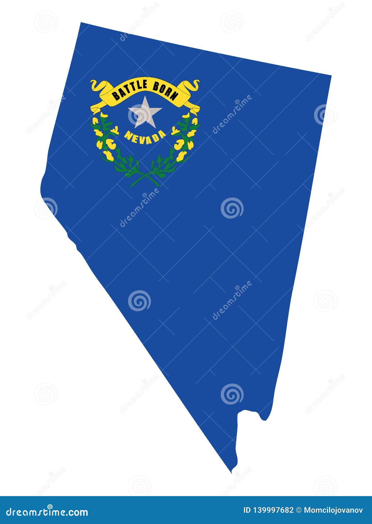 Combined Map And Flag Of USA State Of Nevada Vector Illustration ...
